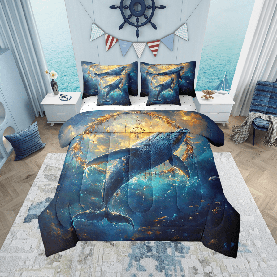 Whale Bed in a Bag King Size Comforter Set 7 Pieces,Dreamcatcher ...