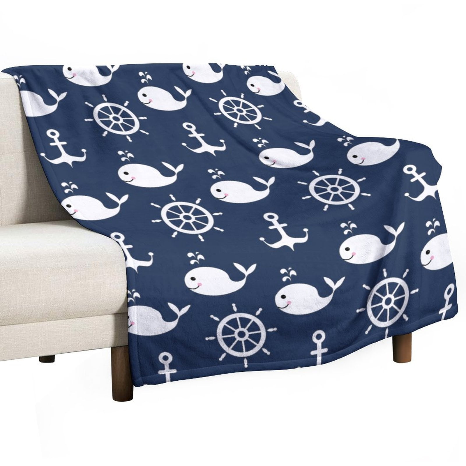 Whale Blanket, Gift Throw Blanket for Sofa Couch Chair Bed Office, Soft ...