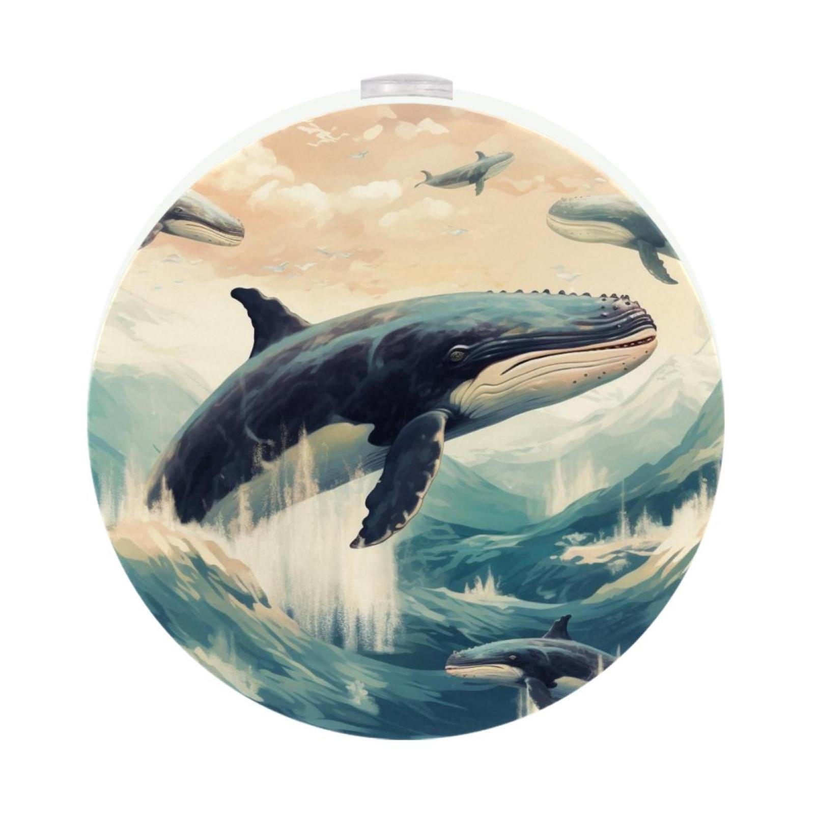 Whale Bright and Compact LED Round Night Light - Set of 2, Energy ...