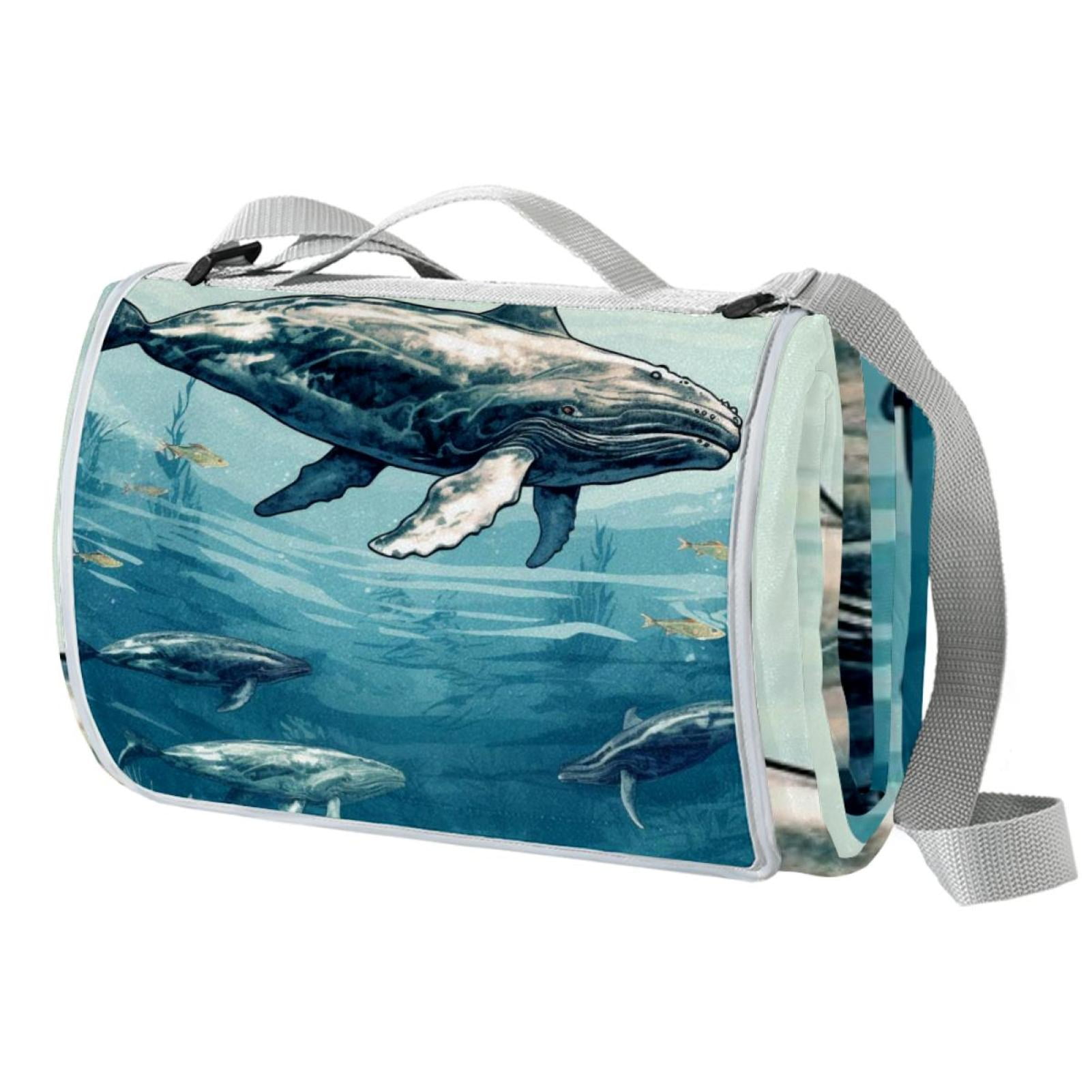 Whale Canvas Beach Blanket Picnic Mat | Lightweight & Durable Compact ...