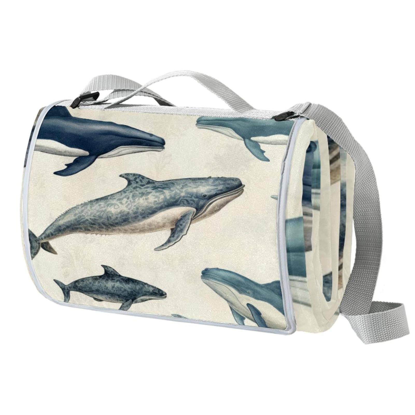 Whale Canvas Beach Blanket Picnic Mat, Waterproof Outdoor Camping Rug ...