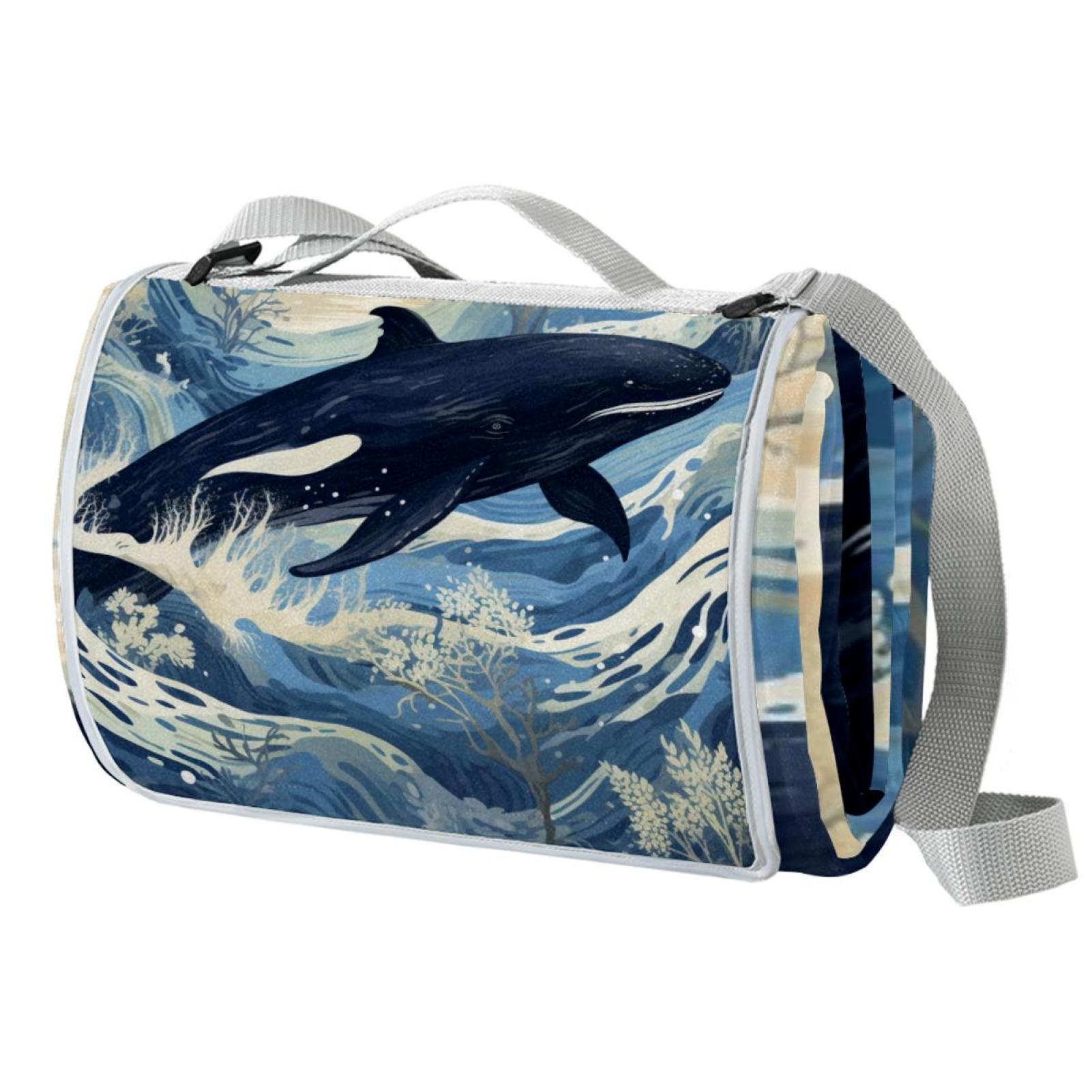 Whale Canvas Picnic Blanket Waterproof and Foldable - Extra Large ...