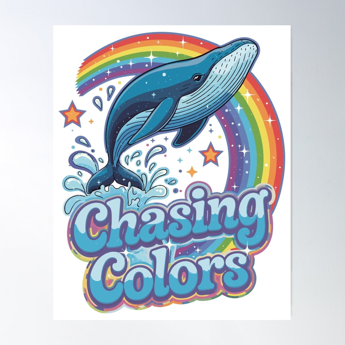 Whale, Chasing Colors Graphict, Rainbow Splash, Dreamy Ocean, Glitter ...
