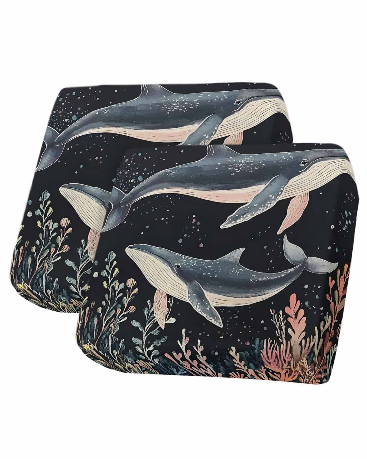Whale Coastal Sofa Couch Cushion Covers Washable, Removable Stretchable ...