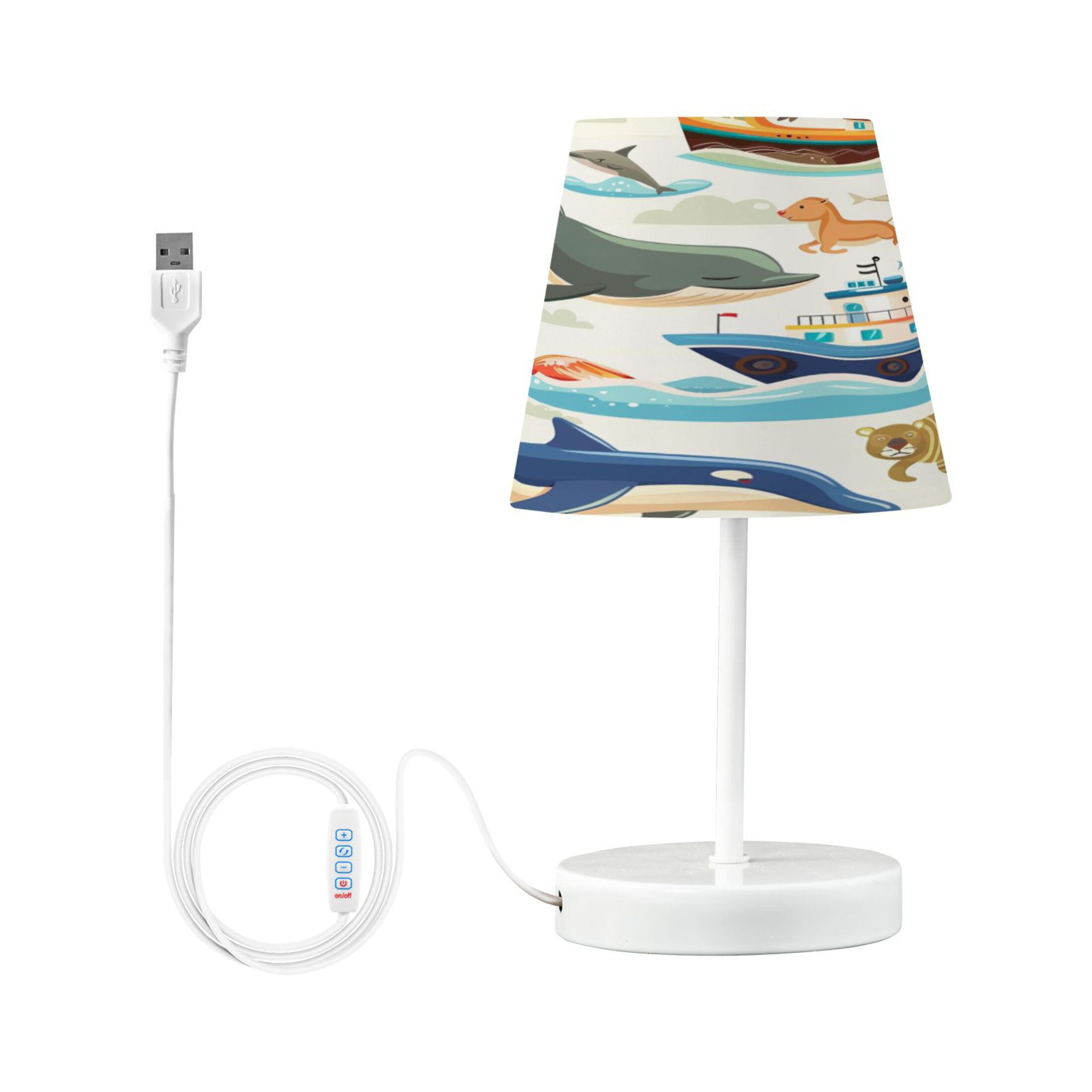 Whale Cruises Dolphin Sailboat Desk Lamp LED Table Nightstand Lamps ...