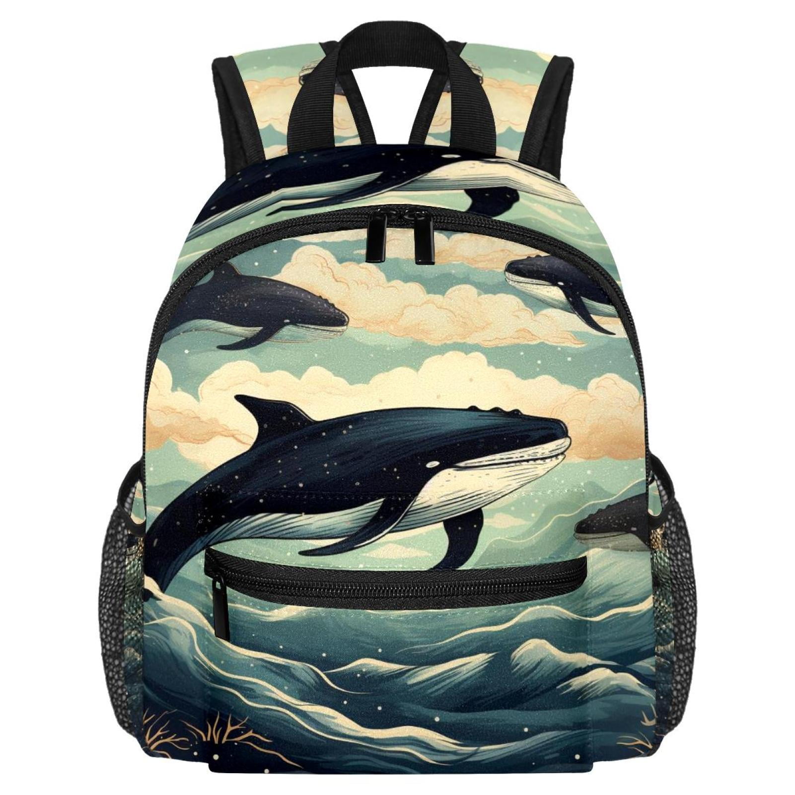 Whale Cute Printed Backpack with Adjustable Shoulder Strap, Large ...