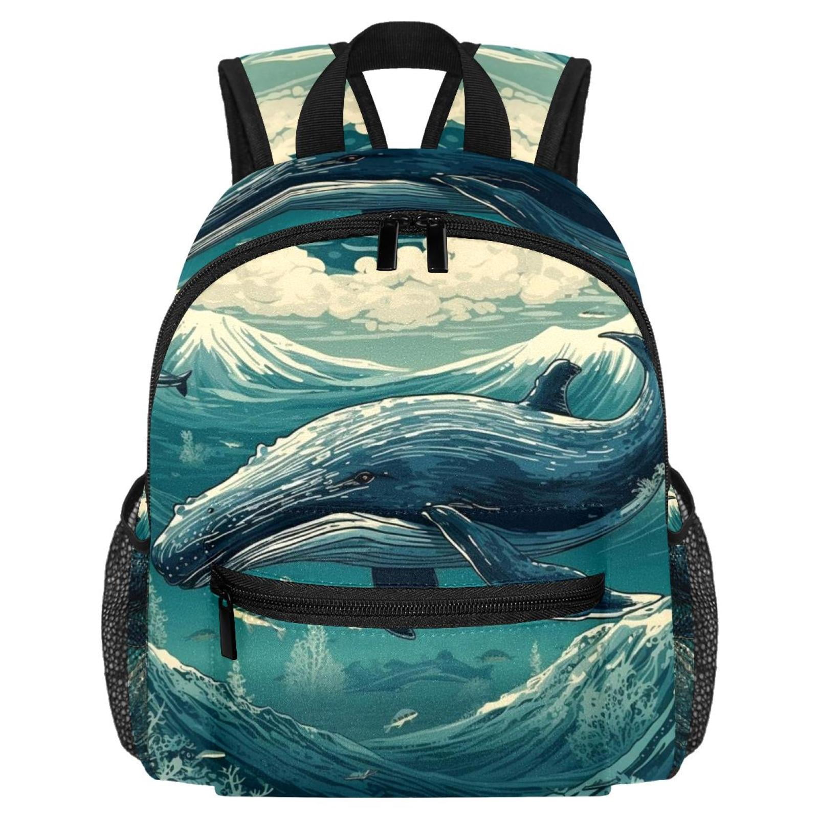 Whale Cute Printed Backpack with Adjustable Shoulder Strap, Large ...