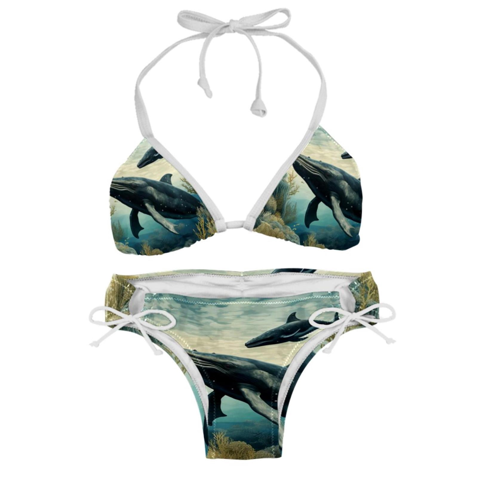 Whale Detachable Sponge Adjustable Strap Two-Pack Bikini Set Swimsuits ...