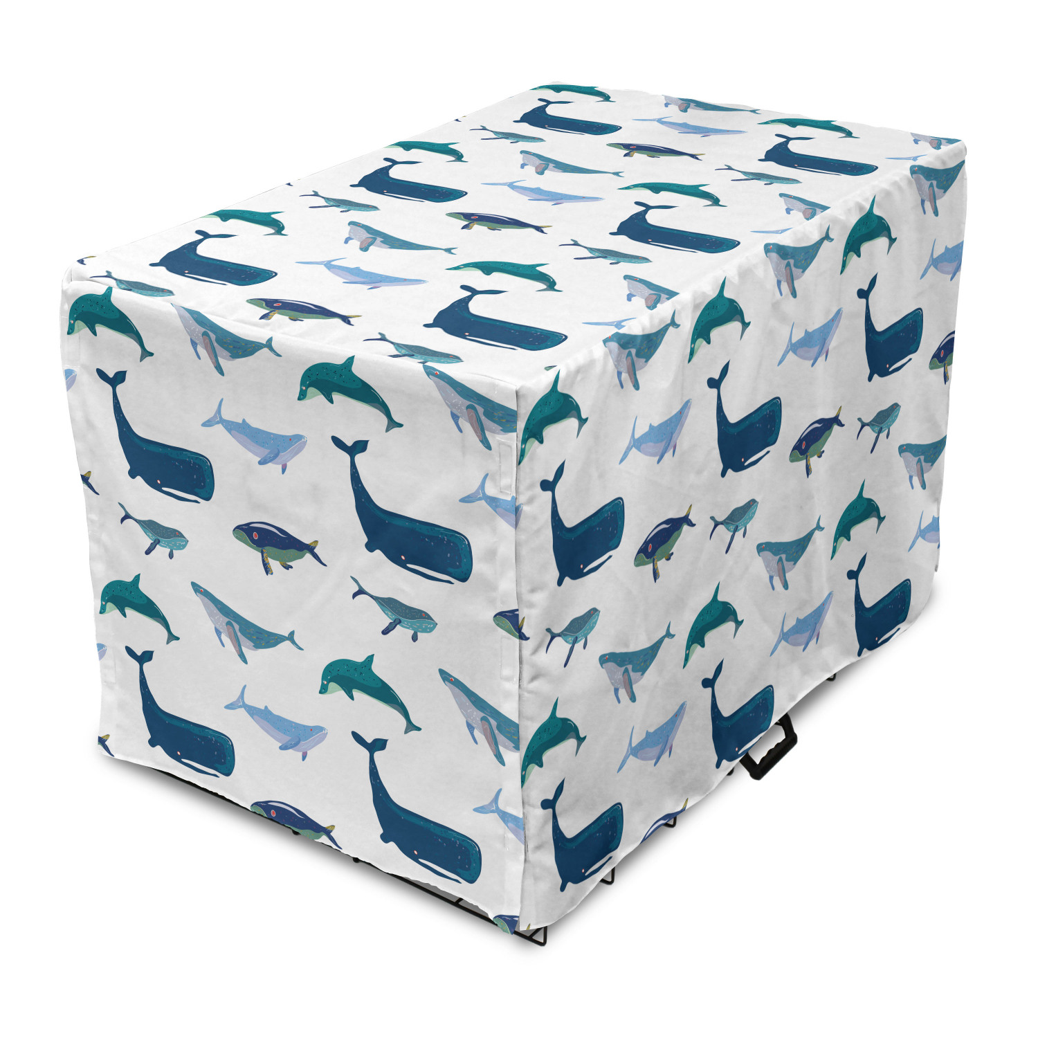 Whale Dog Crate Cover, Different Types of Swimming Marine Characters in ...