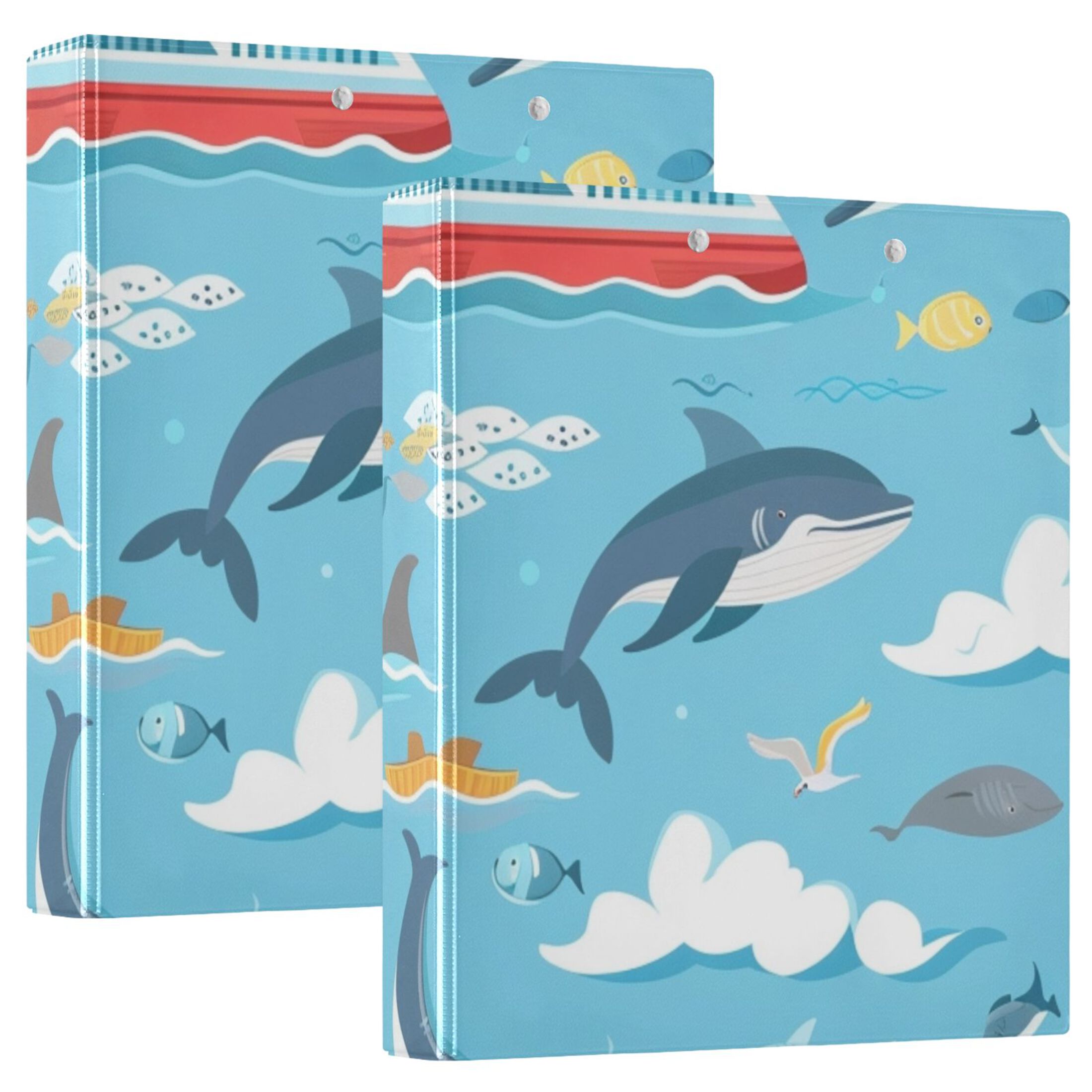 Whale Dolphin Cruises Seagull 3 Ring Hardcover Binders 1.5" Round Rings ...