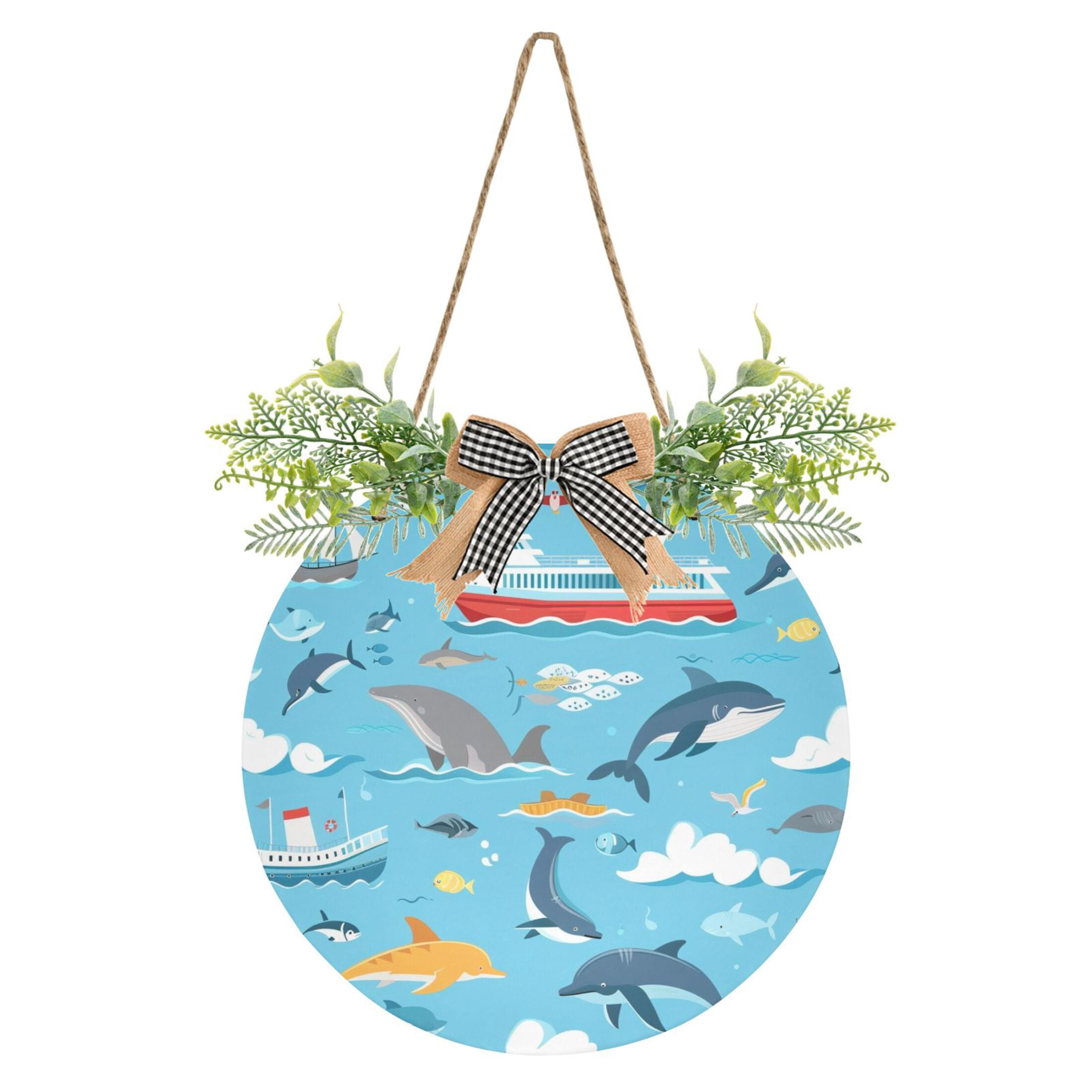 Whale Dolphin Cruises Seagull Welcome Front Door Sign Round 12 inch ...