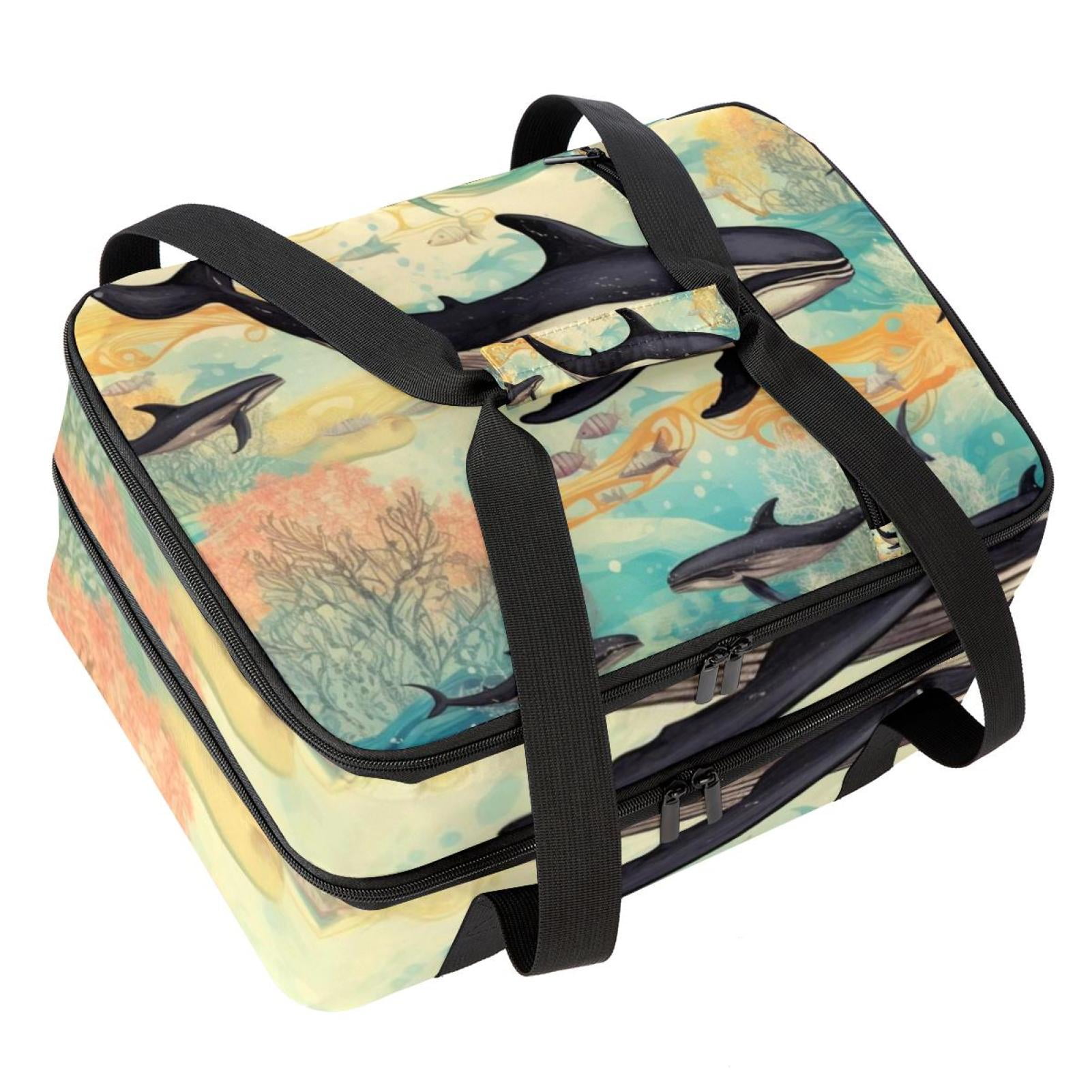 Whale Double Layered Insulated Refrigerated Lunch Bag with Two ...