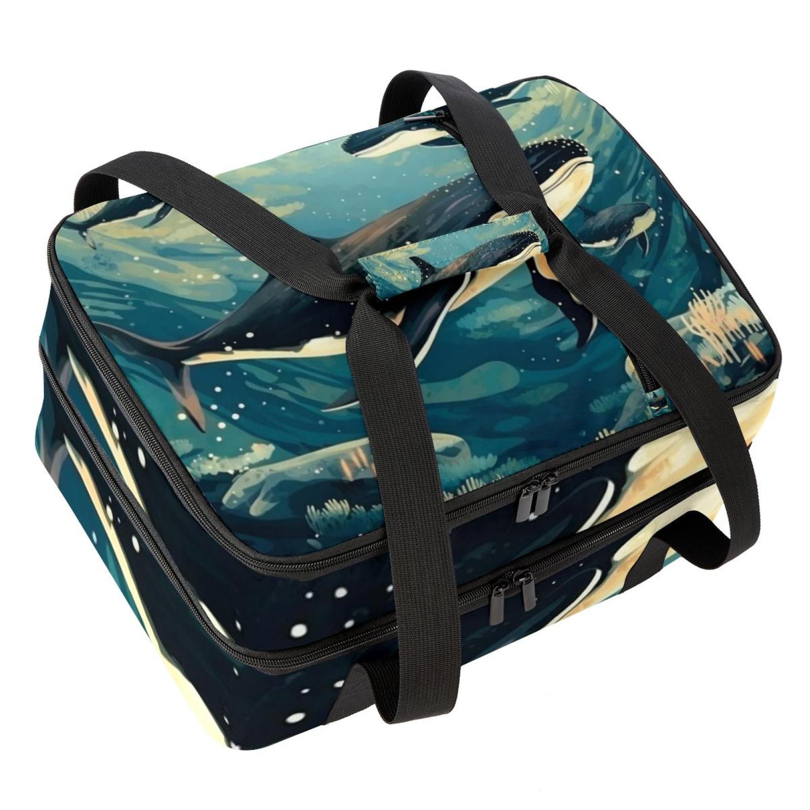 Whale Double Layered Insulated and Refrigerated Lunch Bag with Two ...
