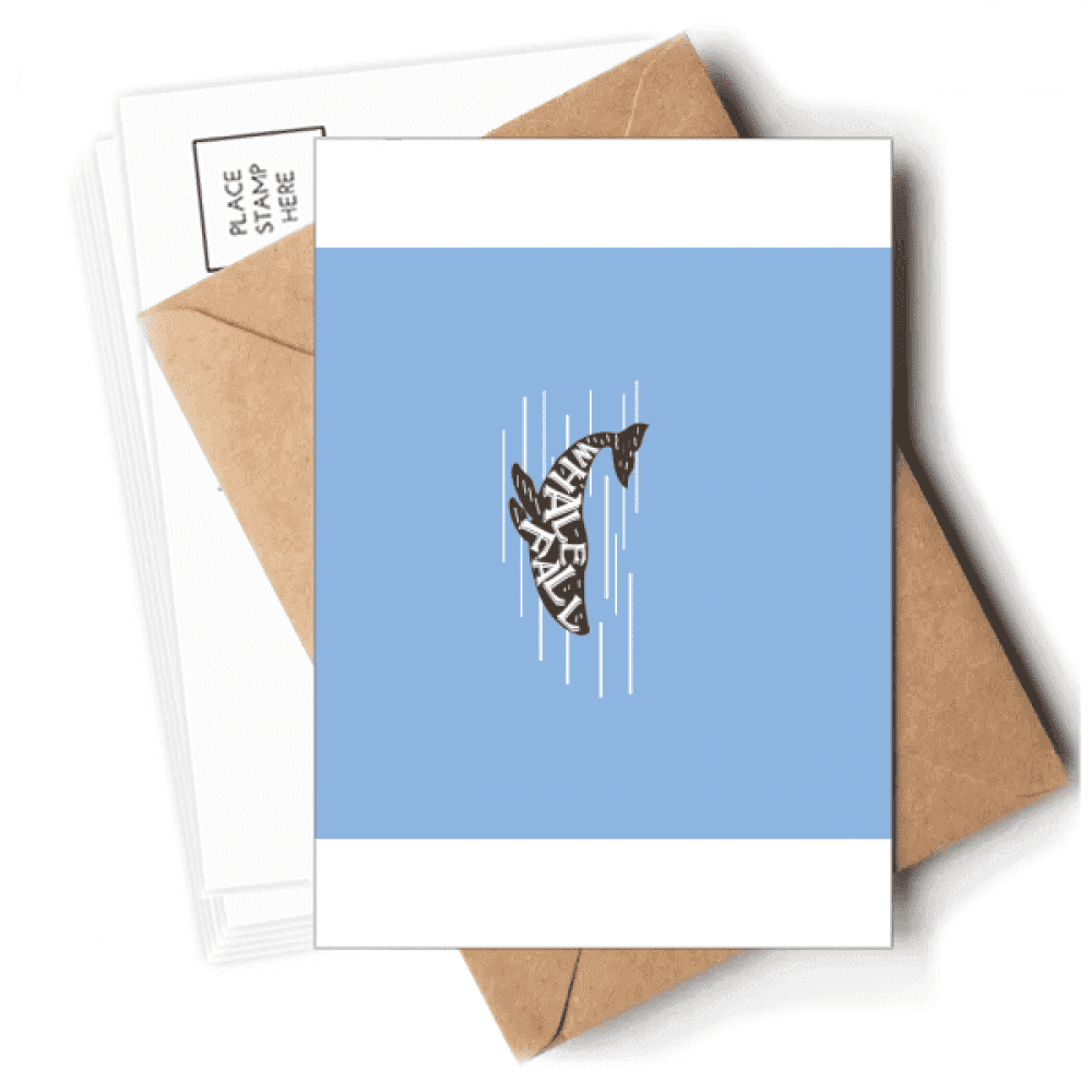Whale Drop Outline Swimng Postcards Envelopes Blank Note Cards Mailing ...
