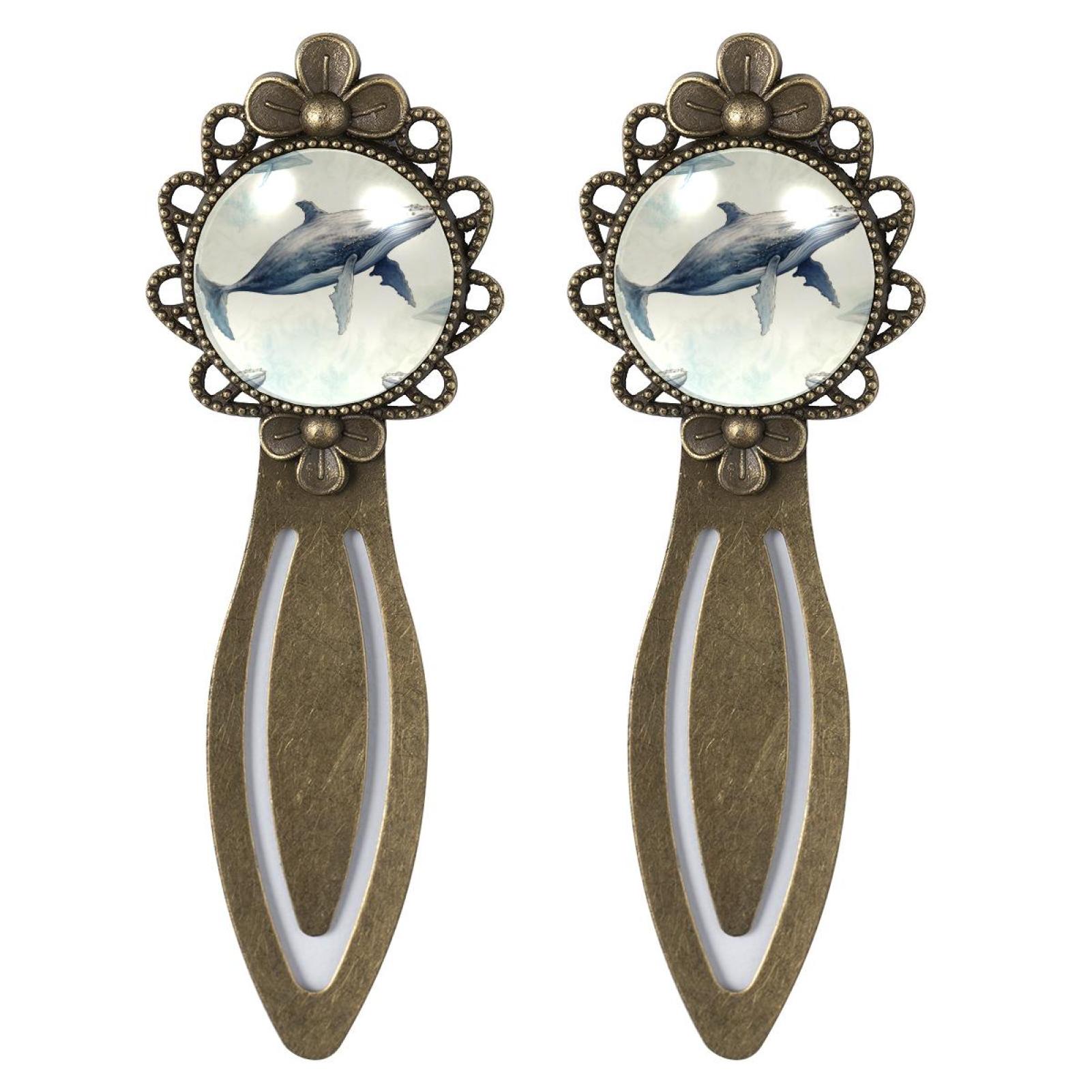 Whale Elegant Copper Lace Bookmarks - Set of 2, Stainless Steel Book ...