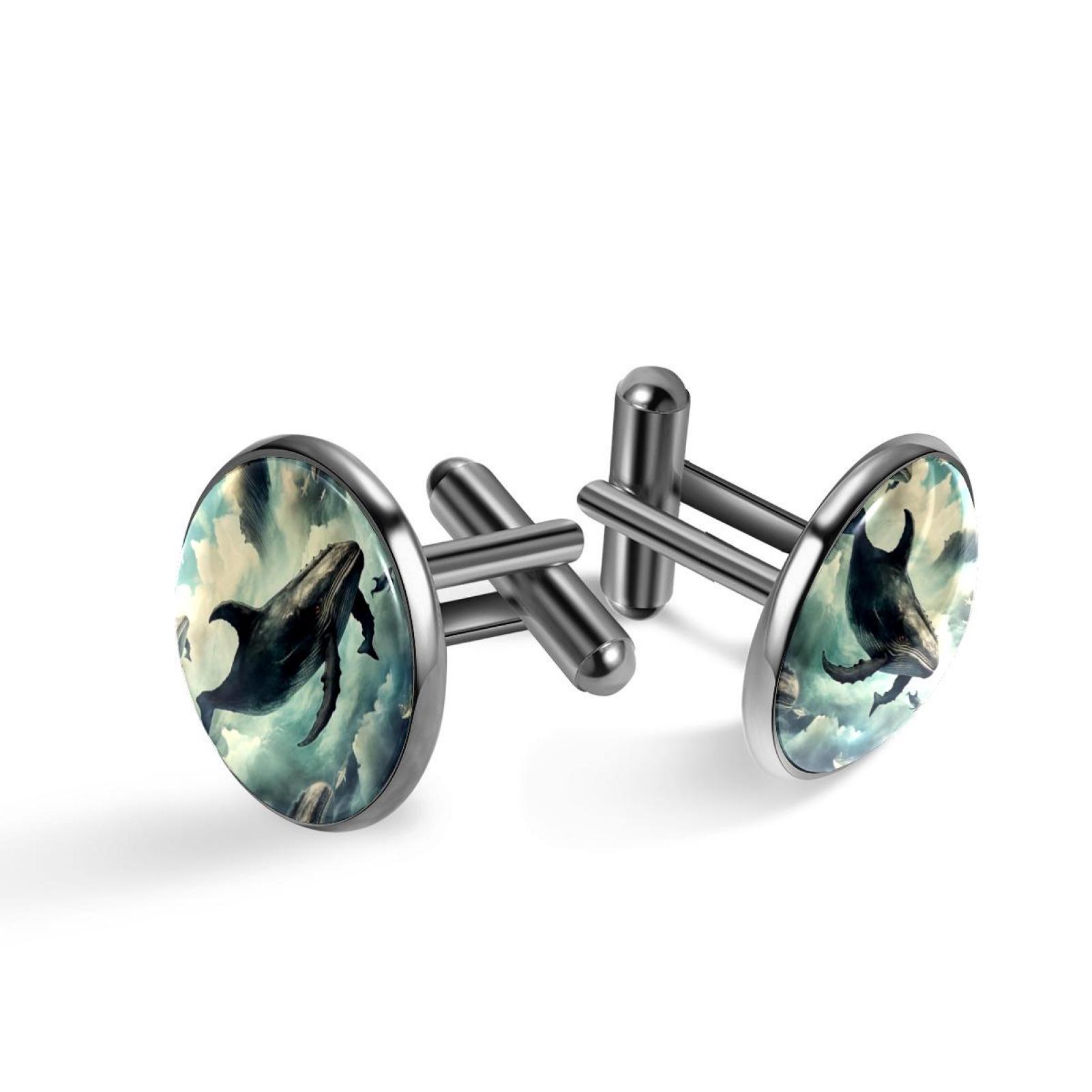 Whale Elegant Mens Cufflink Set for Formal Attire, Made of Stainless ...