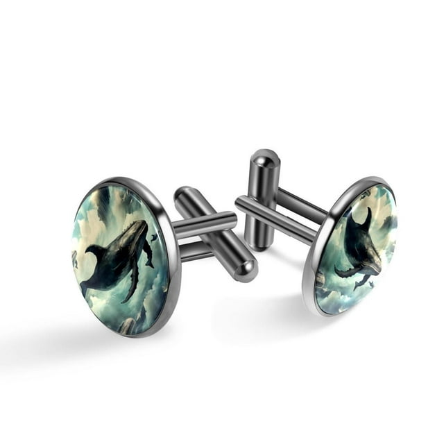 Whale Elegant Mens Cufflink Set for Formal Attire, Made of Stainless ...