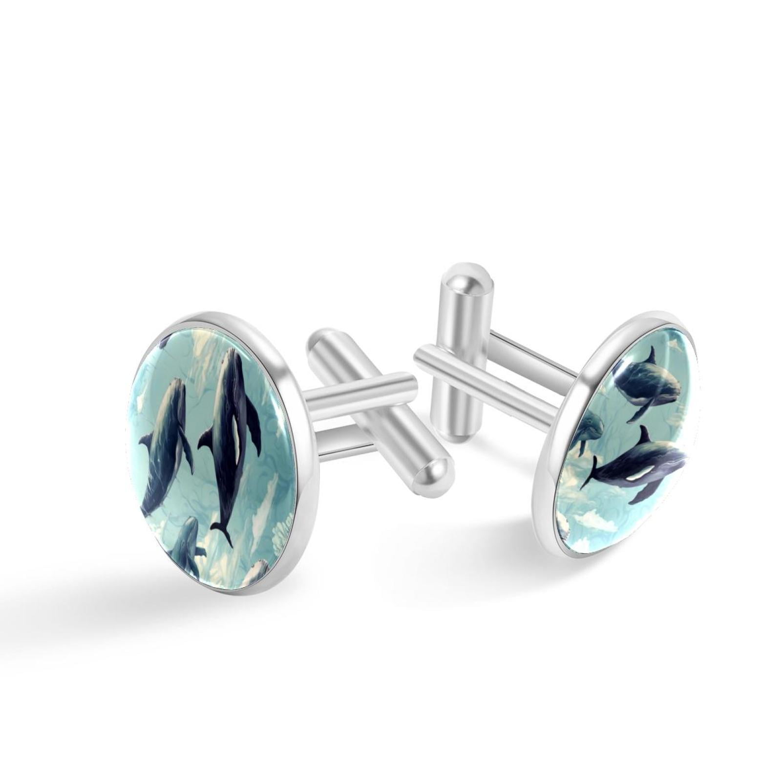 Whale Elegant Mens Cufflink Set for Formal Attire - Stainless Steel ...