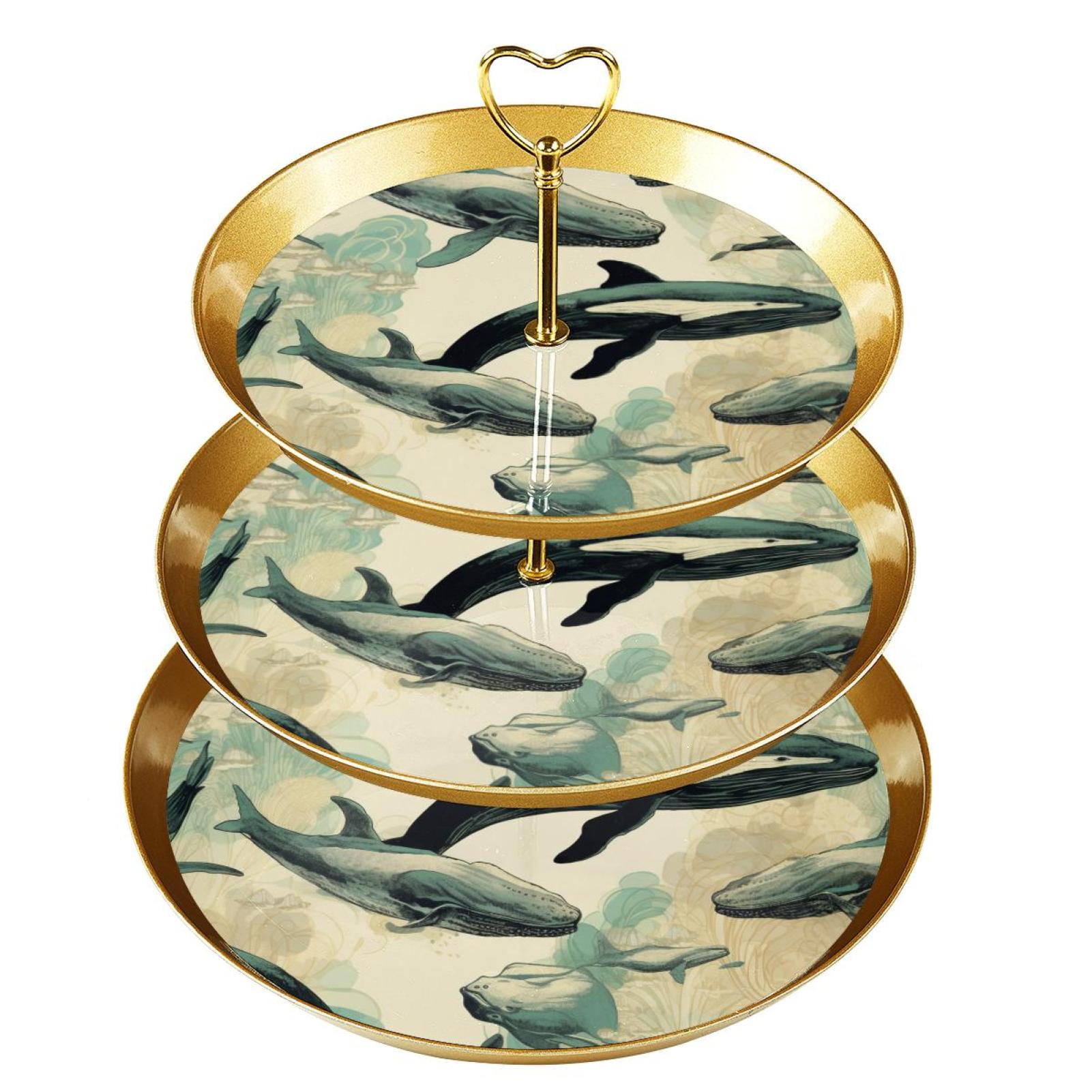 Whale Elegant Plastic Dessert Table Display Tray Stand with Iron ...