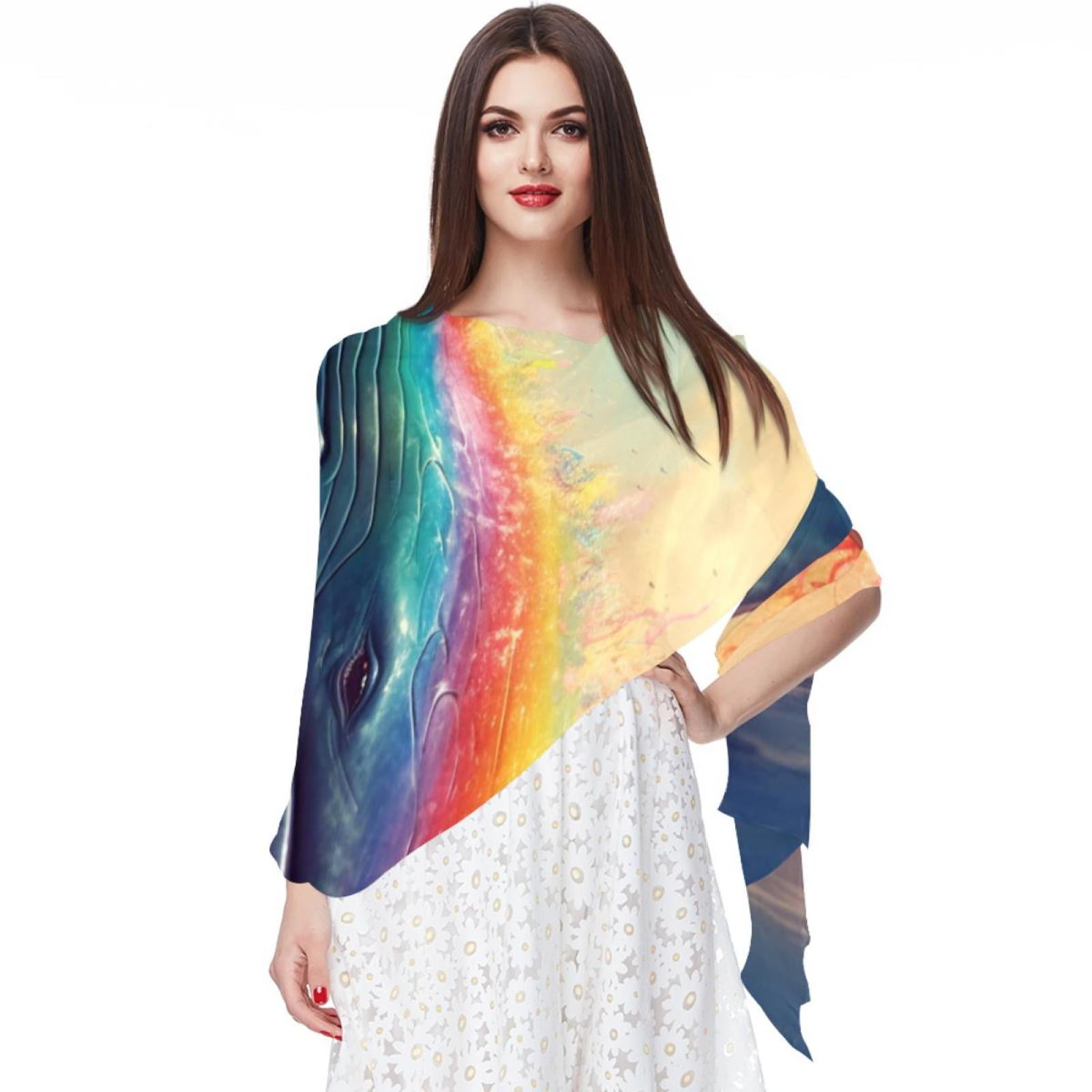 Whale Elegant Translucent Chiffon Silk Scarf 180*73 - Light Breathable ...