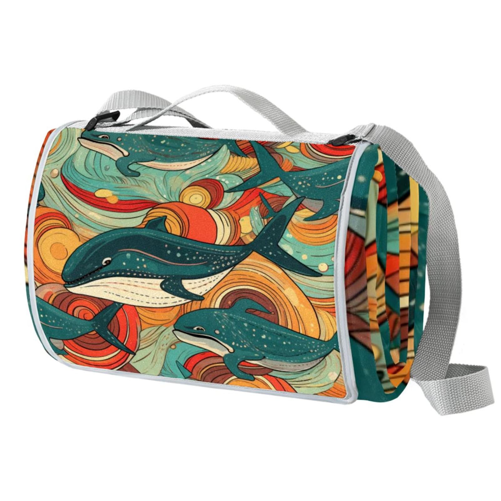 Whale Extra Large Canvas Picnic Blanket Waterproof Backing, Portable ...