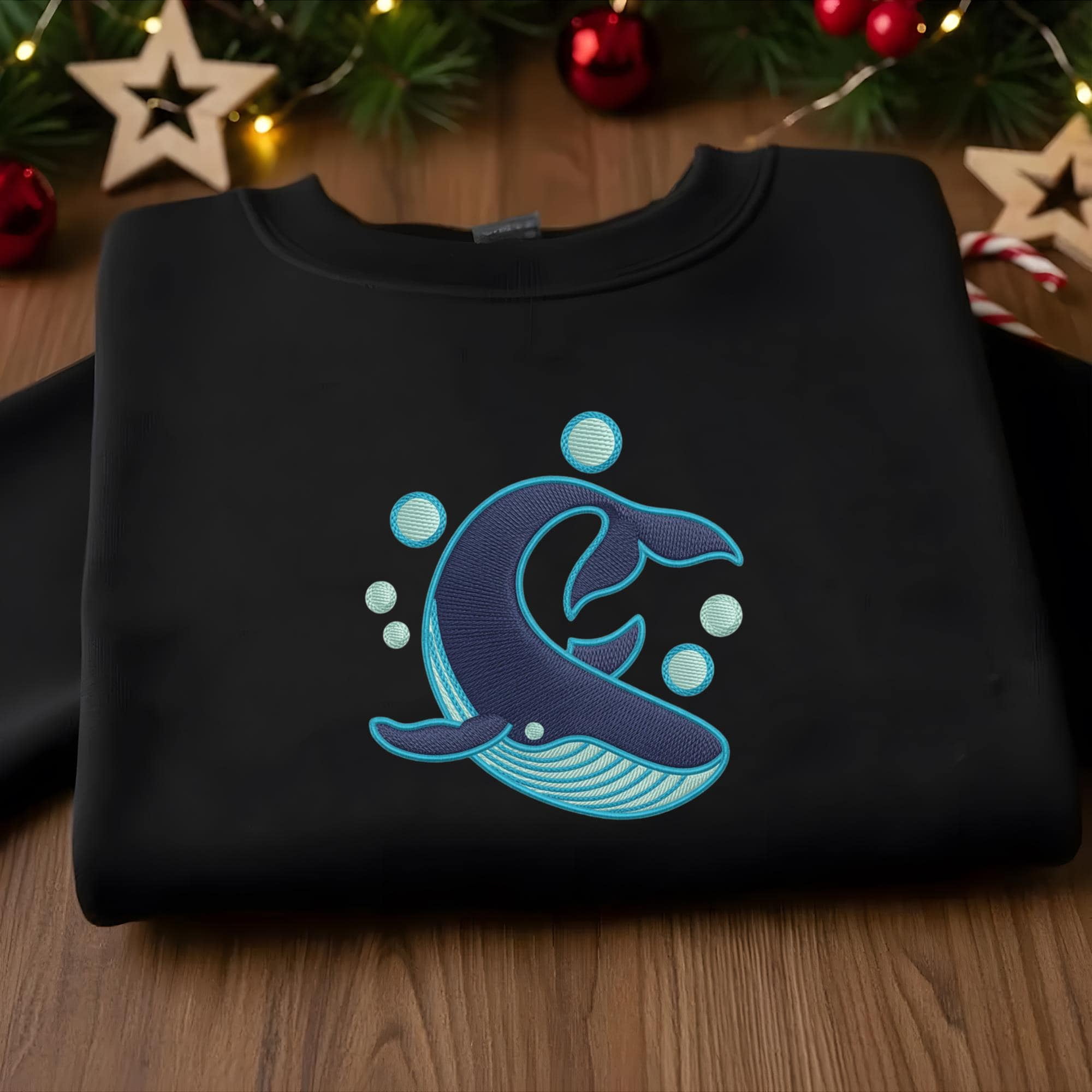 Whale Fireflies Embroidery Design, Graceful Monogram Whale Machine ...