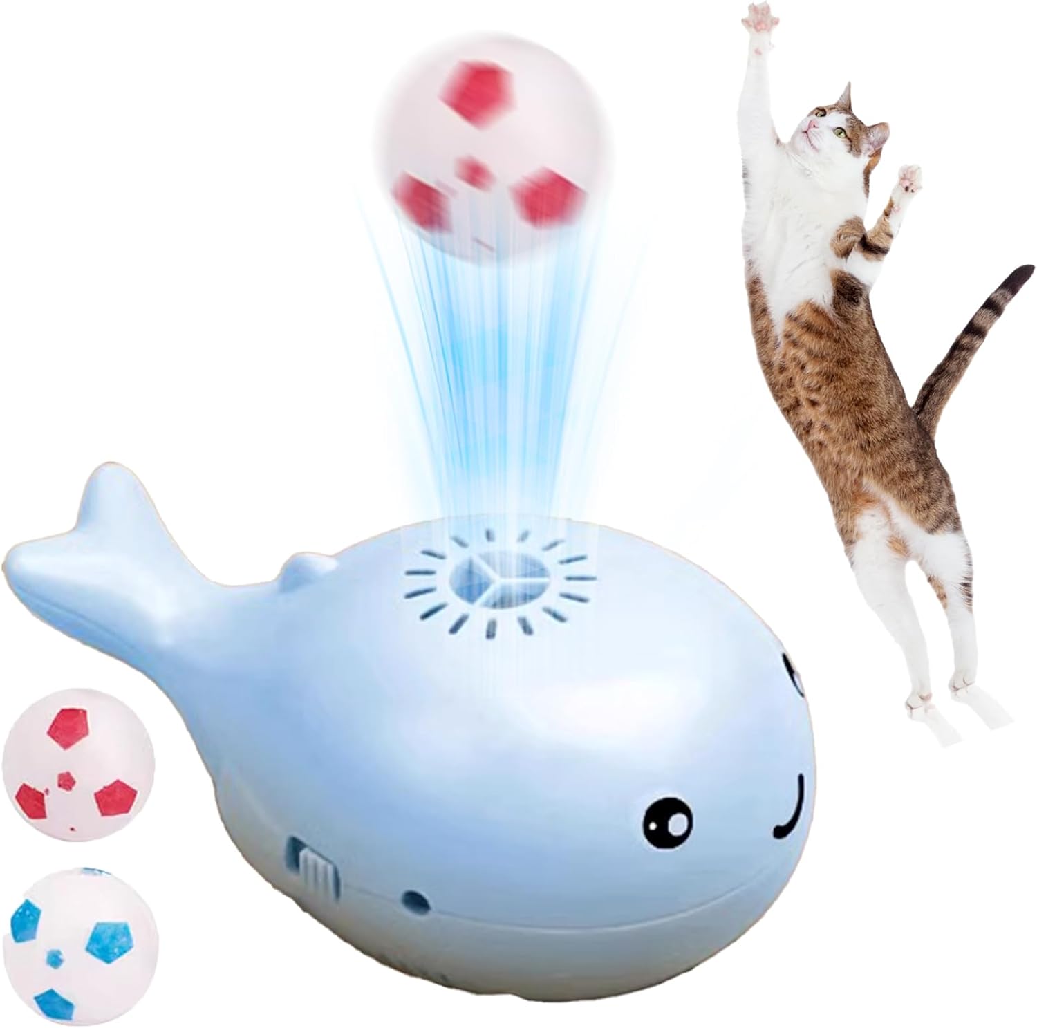 Whale Floating Interactive Cat Toy, Electric 2-in-1 Keep Cats ...
