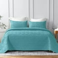Whale Flotilla Queen Size Quilt Set Lightweight All Season Turquoise