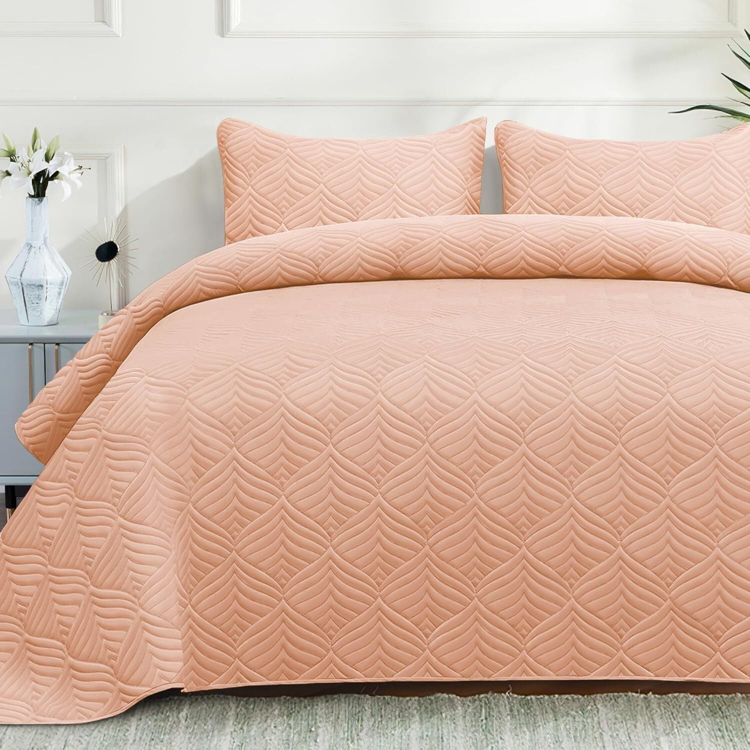 Whale Flotilla Vintage Embossed Microfiber Polyester Ultrasonic Quilt ...