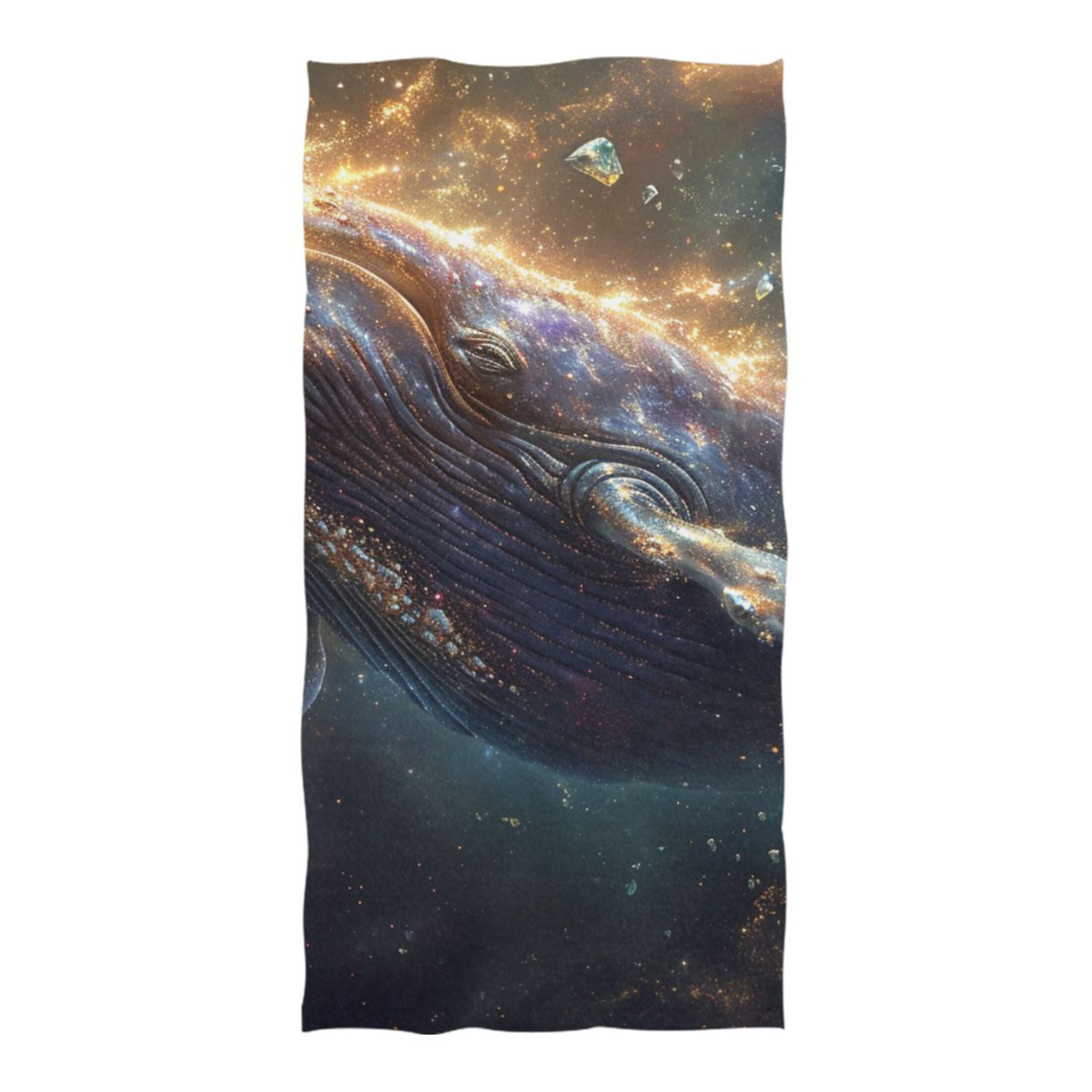 Whale Flying in Space Beach Towel Oversized 74"x37" Pool Towels Soft ...