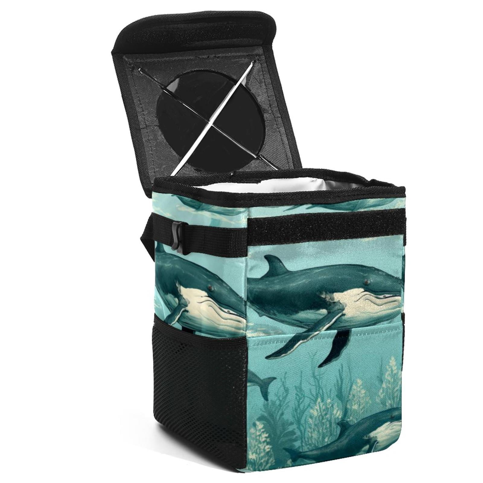 Whale Foldable Car Trash Bin with Lid, Leak-Proof Hanging Storage Bag ...
