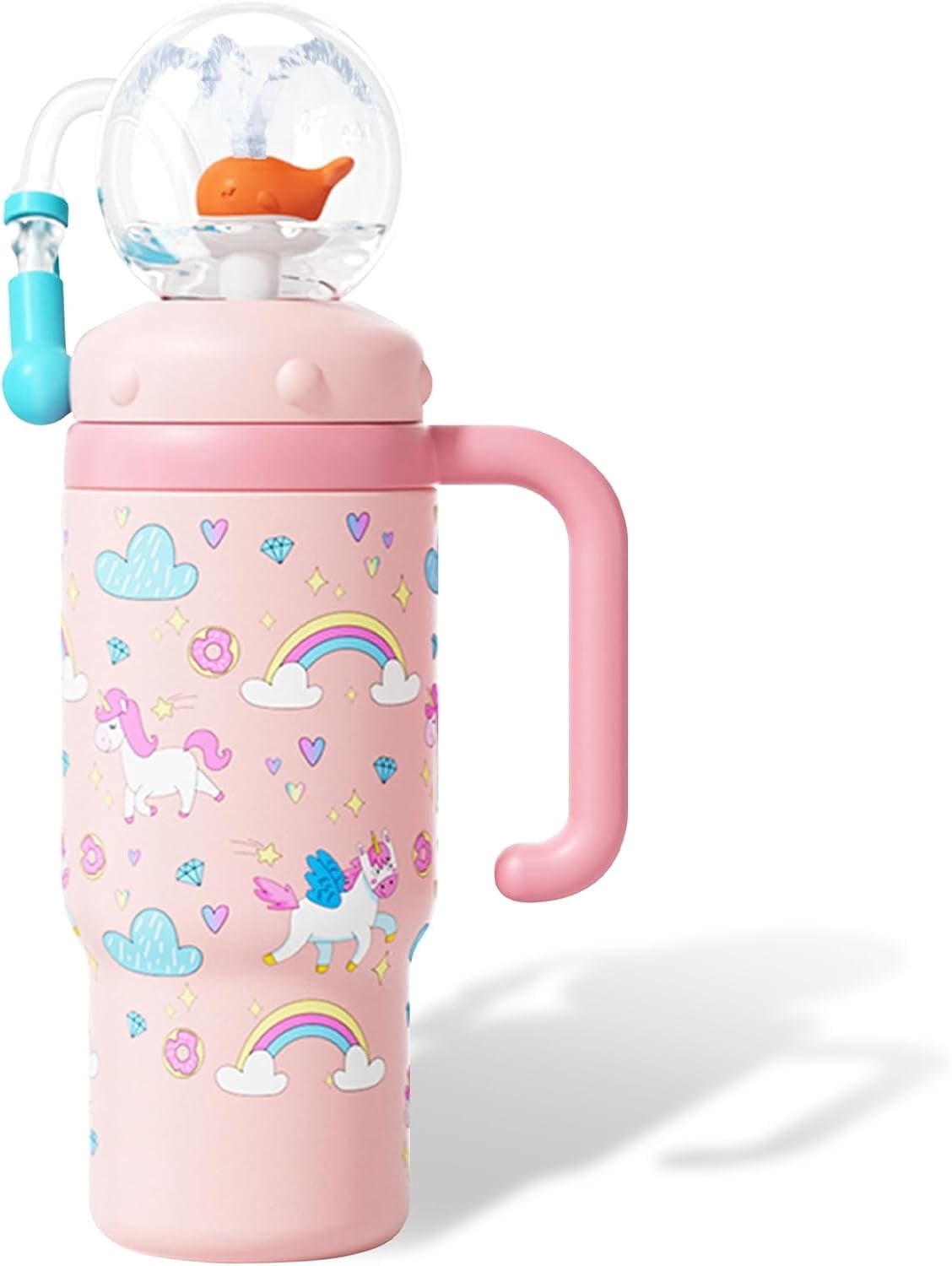Whale Fountain Tumbler - 24oz Adult Sippy Cup Stainless Steel Whale ...