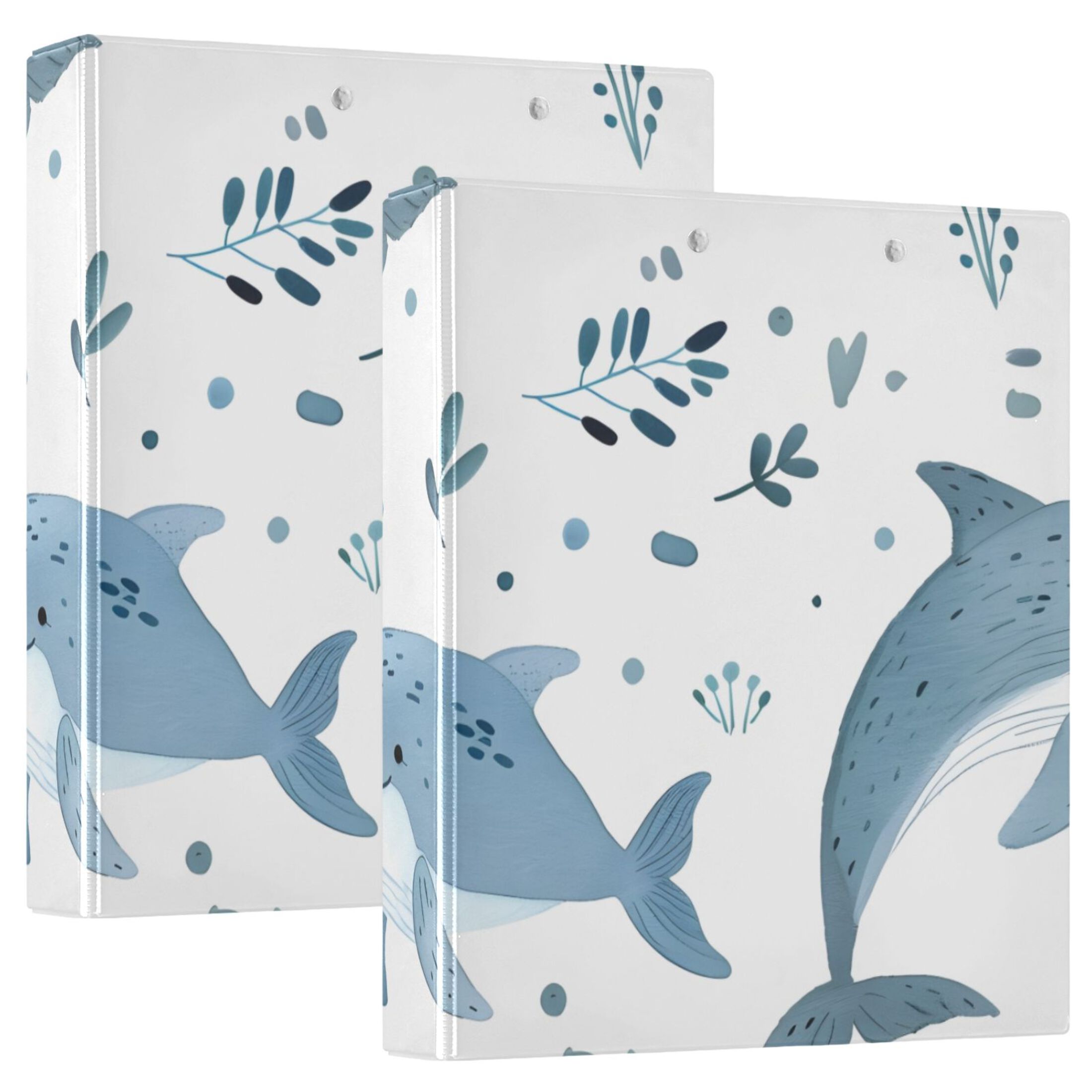 Whale Grass 3 Ring Binders 1.5 inch Hardcover File Folders with ...
