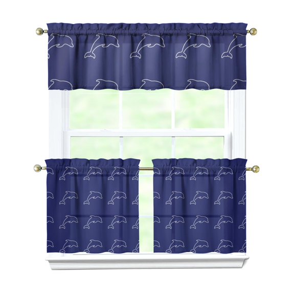 Whale & Great White Shark Nautical Curtains 3 PC Set - Mystical Ocean ...