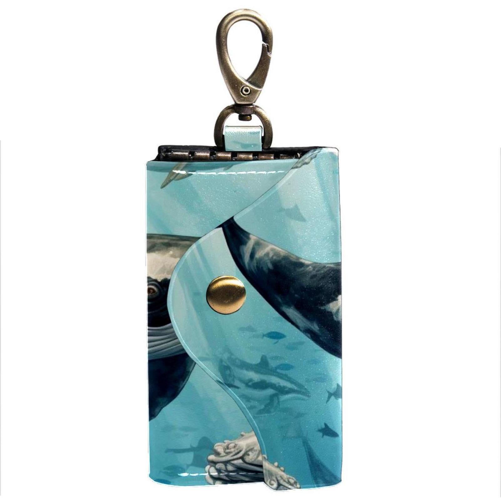 Whale Key Organizer Case Card ID Holder Wallet with 6 Hooks and Side ...