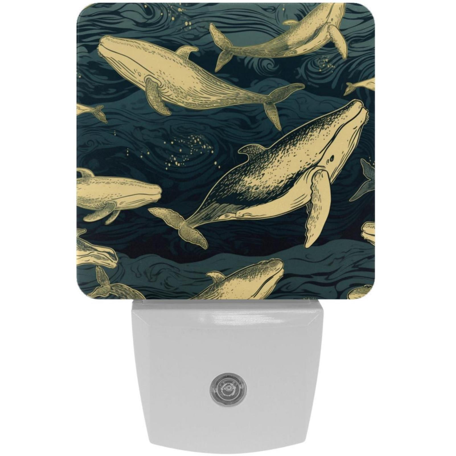 Whale LED Square Night Lights - Modern Design, Soft Glow, Energy ...