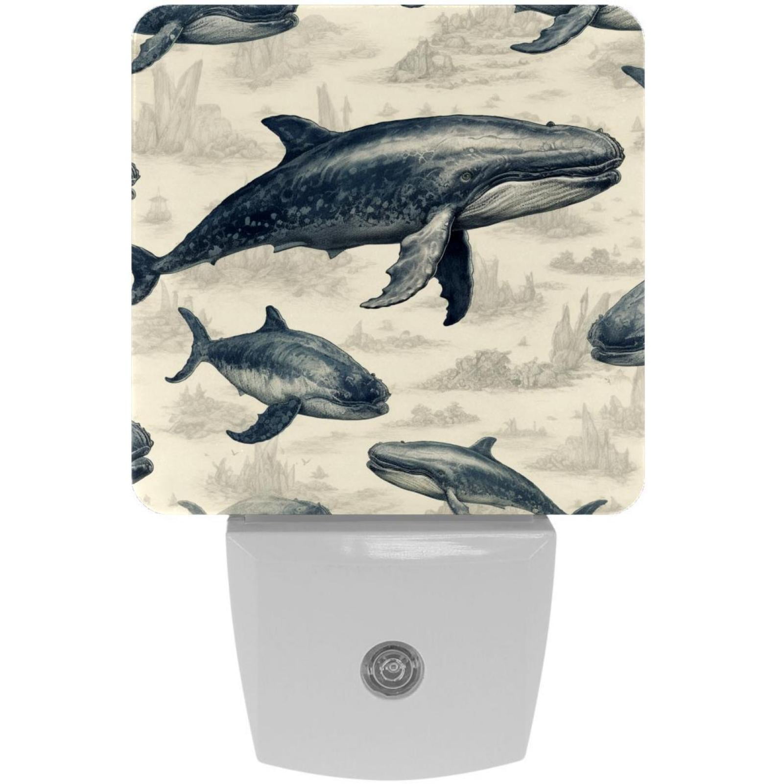 Whale LED Square Night Lights- Modern and Energy Efficient Bedside ...