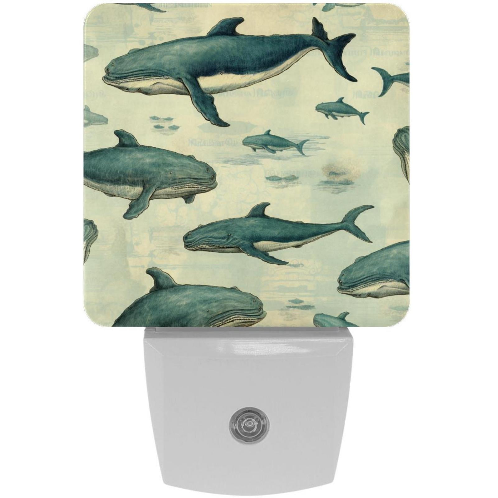 Whale LED Square Night Lights - Portable and Stylish for Bedroom and ...