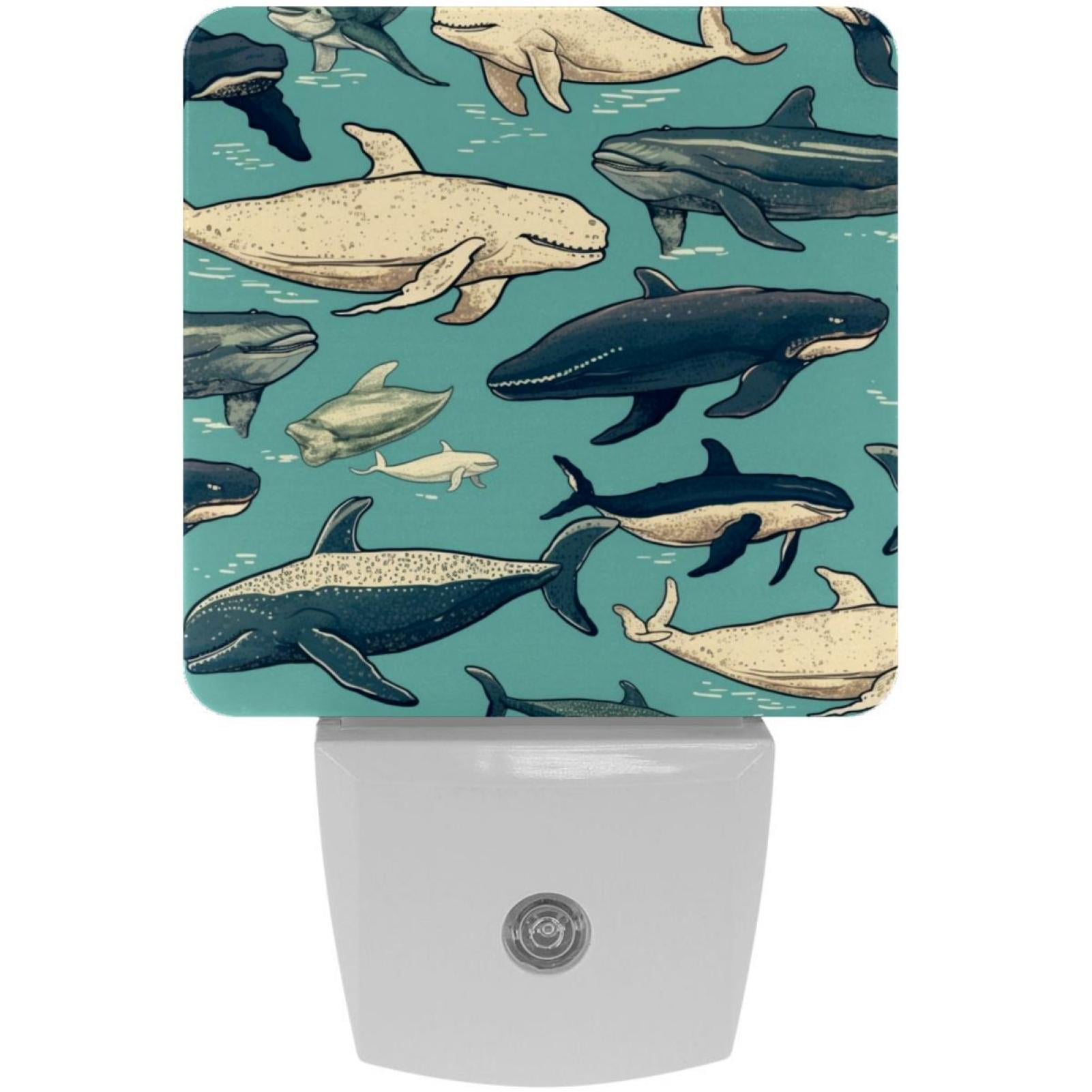 Whale LED Square Night Lights - Portable and Stylish for Bedroom and ...