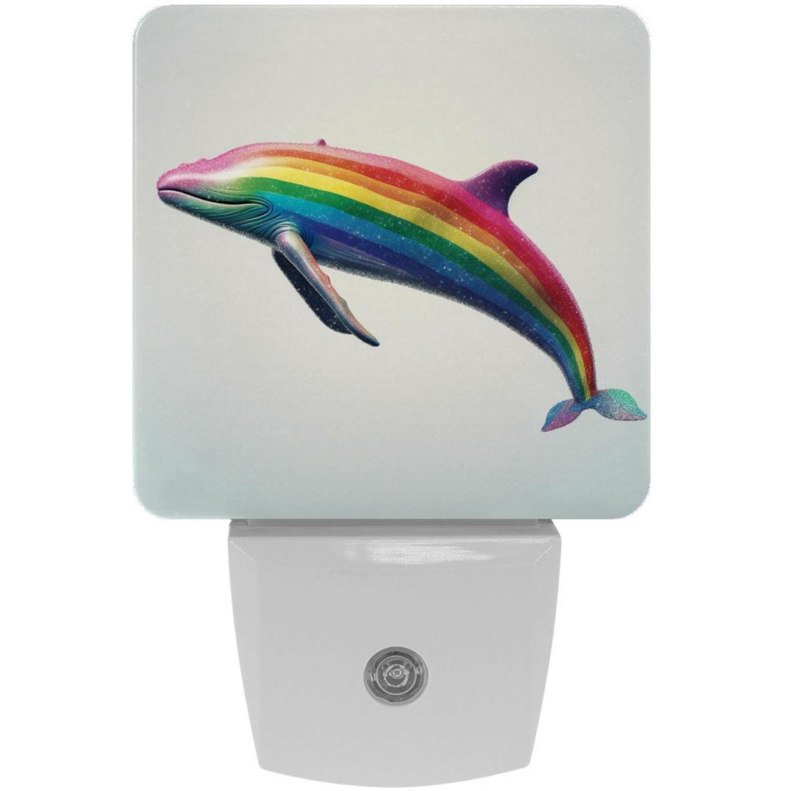 Whale LED Square Night Lights for Bedroom and Living Room, Decorative ...