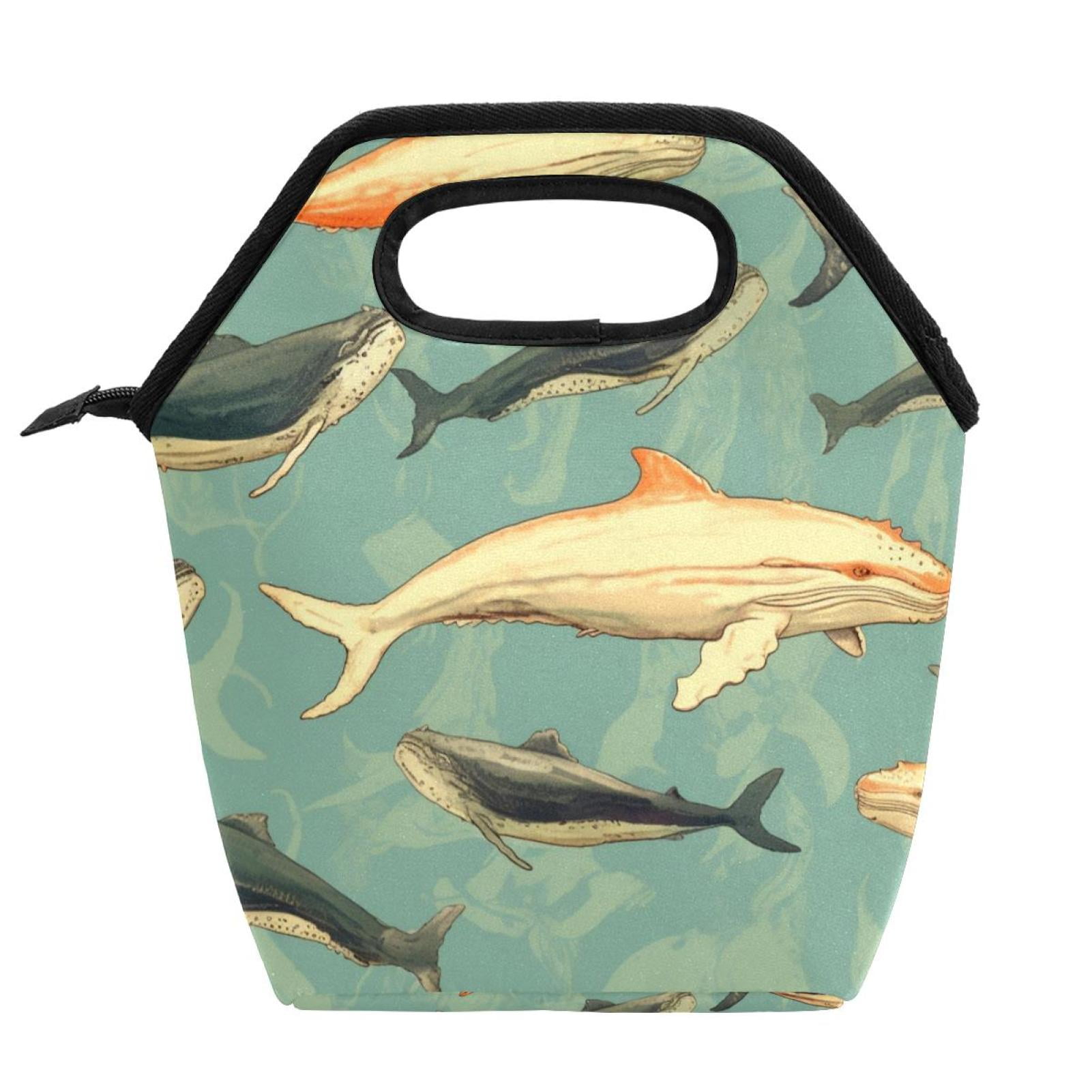 Whale Large Capacity Lightweight Printed Insulated Ideal Lunch Bag Tote ...