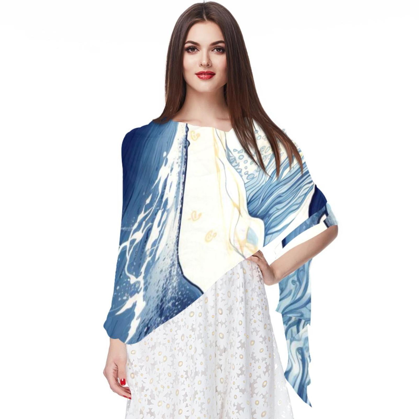 Whale Light and Breathable Chiffon Yarn Silk Scarf - Translucent 180*73 ...