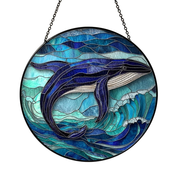 Whale Marine Life Stained Glass Suncatcher – Window Decor - Walmart.com