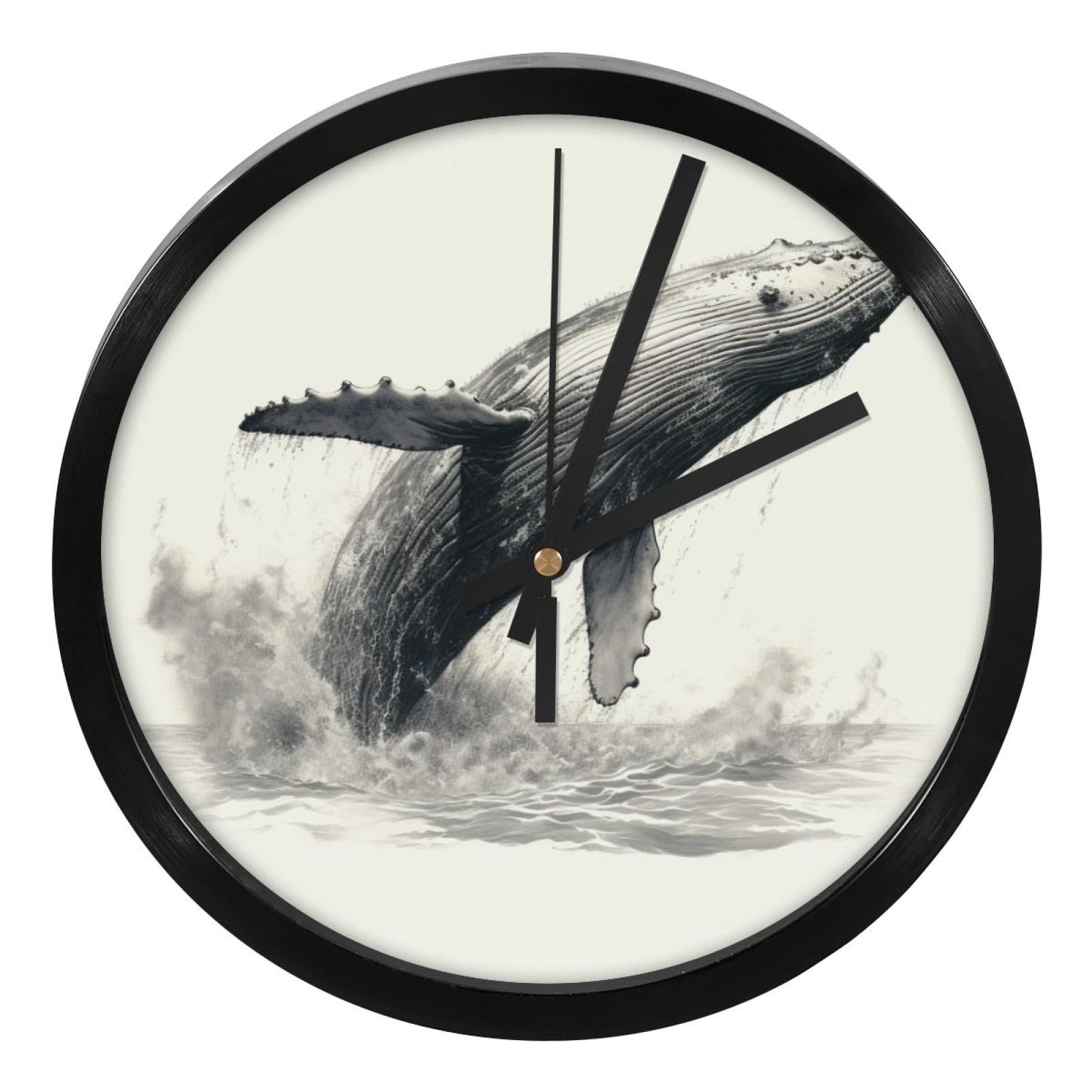 Whale Modern Wall Clock for Home and Office | Silent Quartz Movement ...