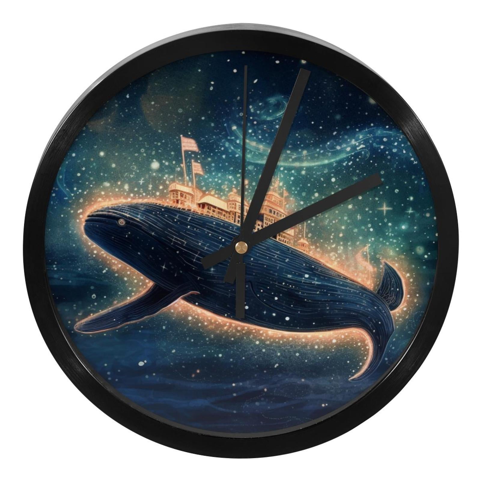 Whale Modern Wall Clock with Silent Quartz Movement for Home and Office ...