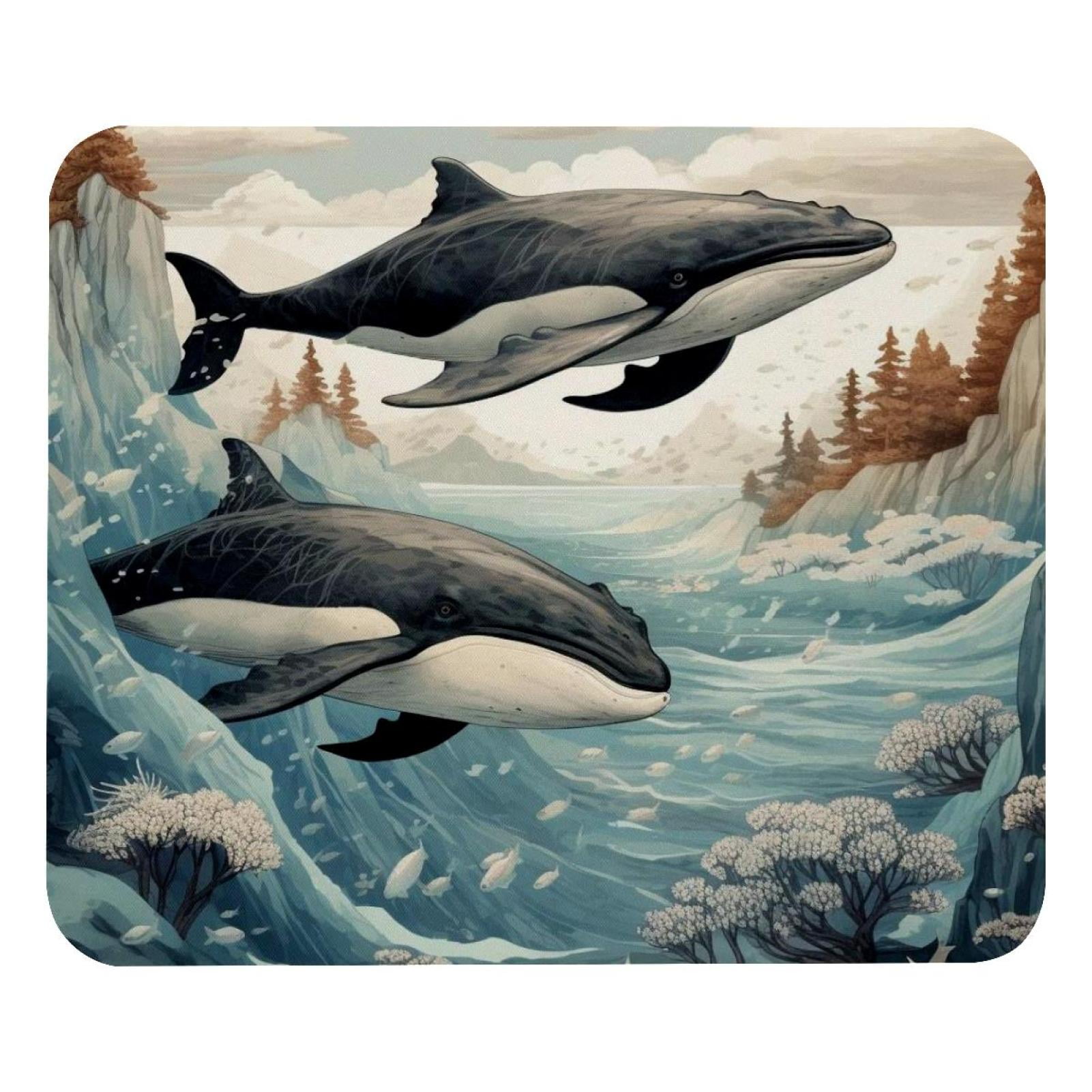 Whale Mouse Pad, Personality Design Rubber Base for Office Decor for ...