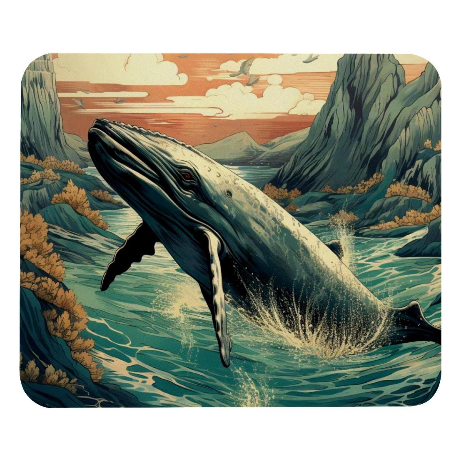 Whale Mouse Pad, Personality Design Rubber Base for Office Decor for ...