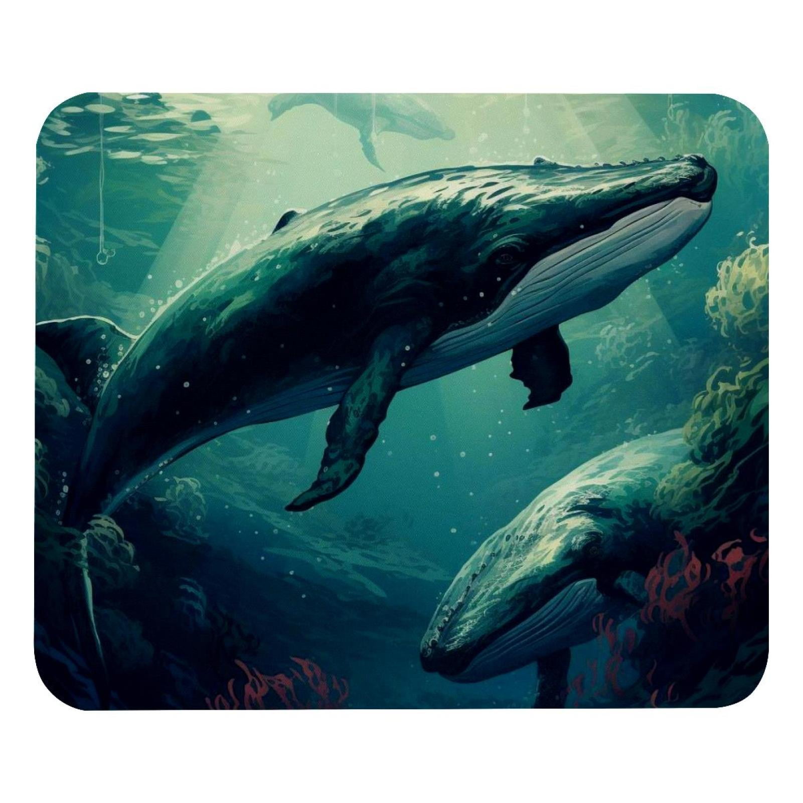 Whale Mouse Pad, Rubber Base Computer Mouse Pads for Wireless Mouse ...