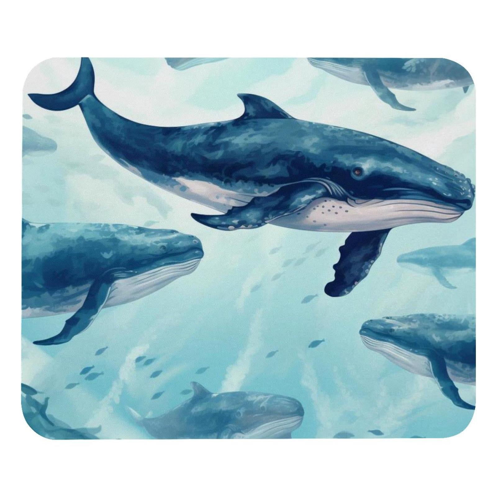 Whale Mouse Pad, Rubber Base Computer Mouse Pads for Wireless Mouse ...