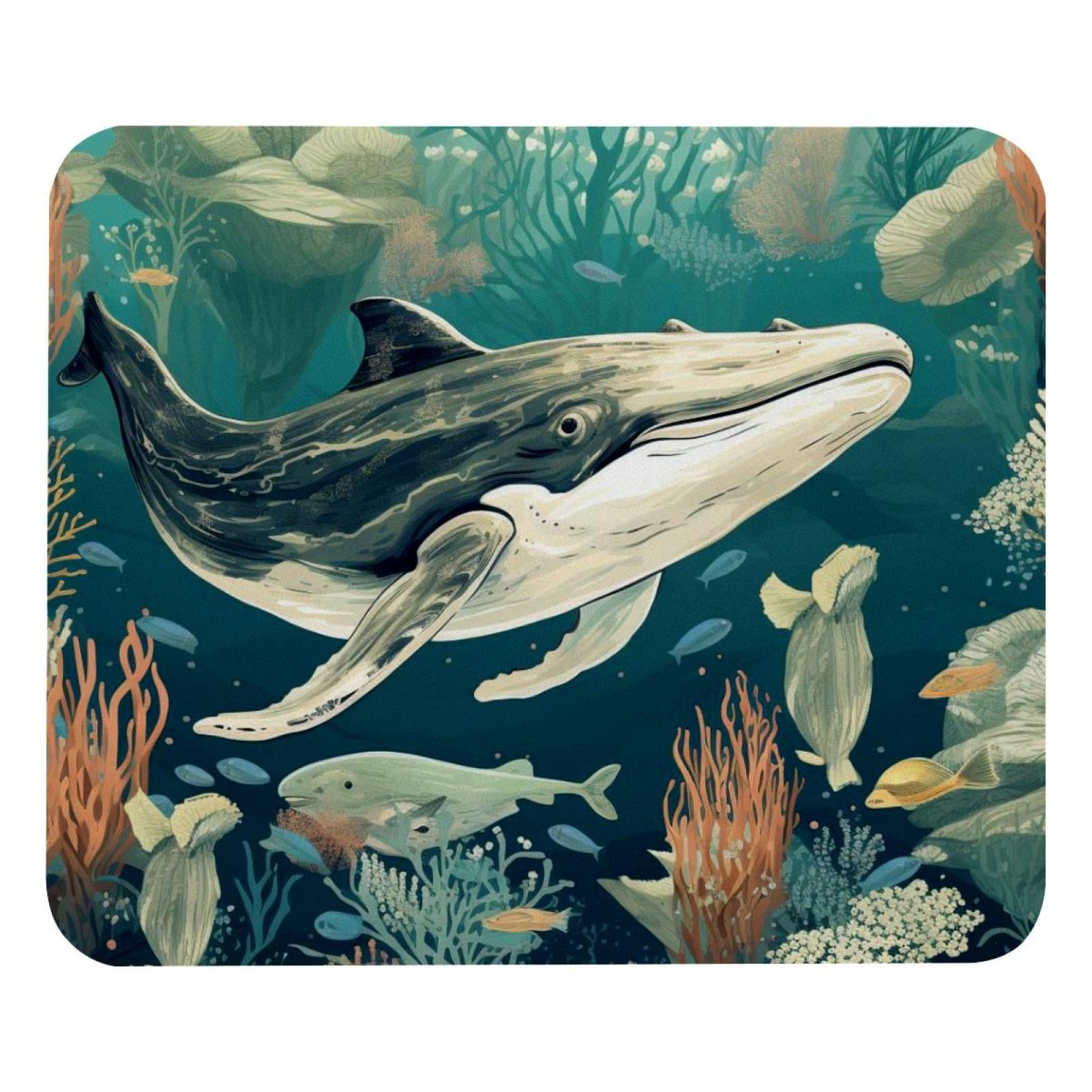 Whale Mouse Pad for Wireless Mouse Home Office Desk Laptop with Rubber ...